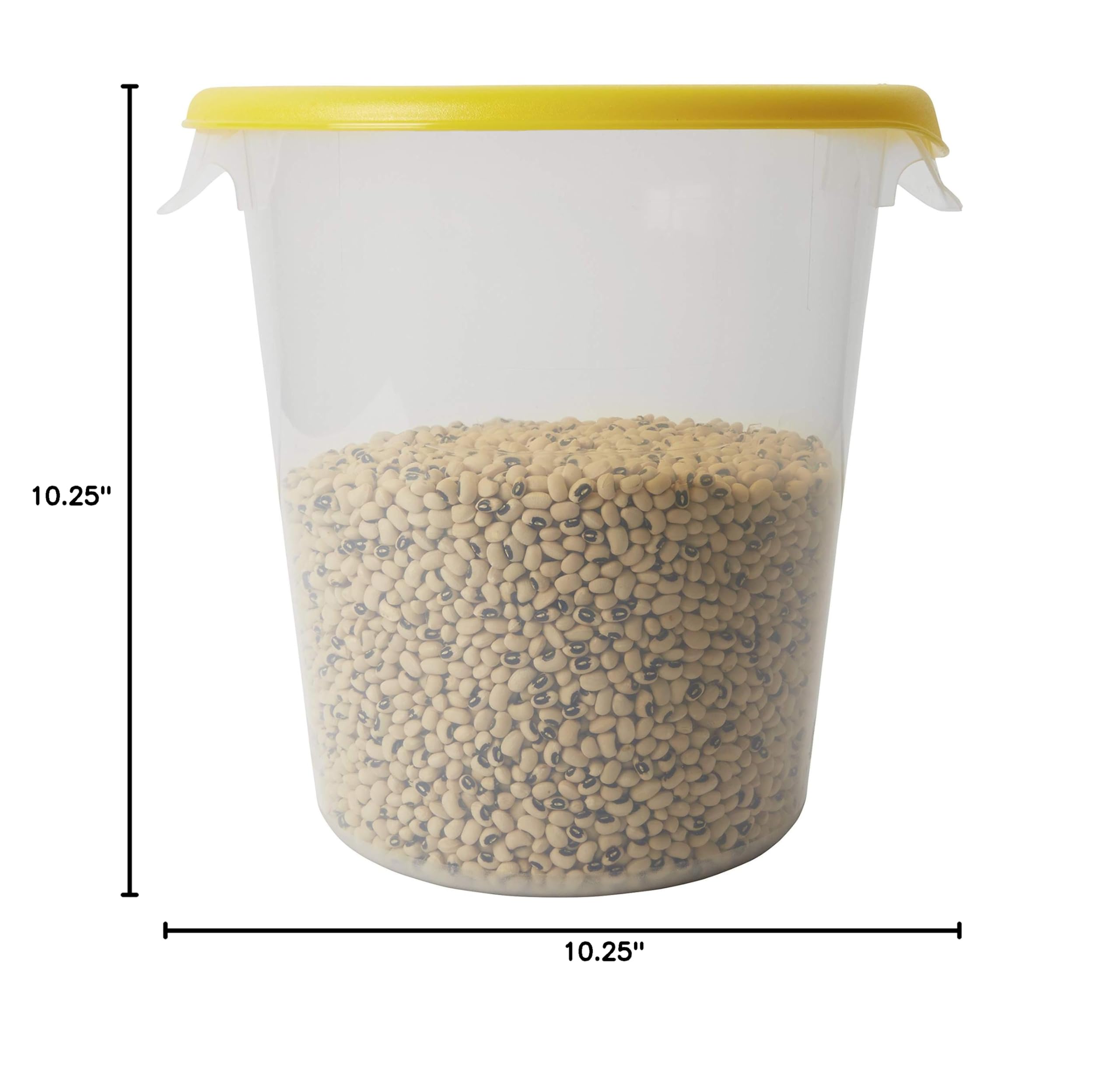 Rubbermaid Commercial Lid (Lid Only)for Round Food Storage Container, Fits 8 Qt. Containers, Yellow (FG572500YEL)