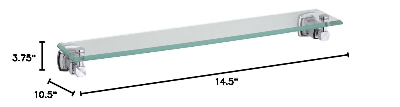 KOHLER K-16258-CP Margaux Glass Shelf, Polished Chrome