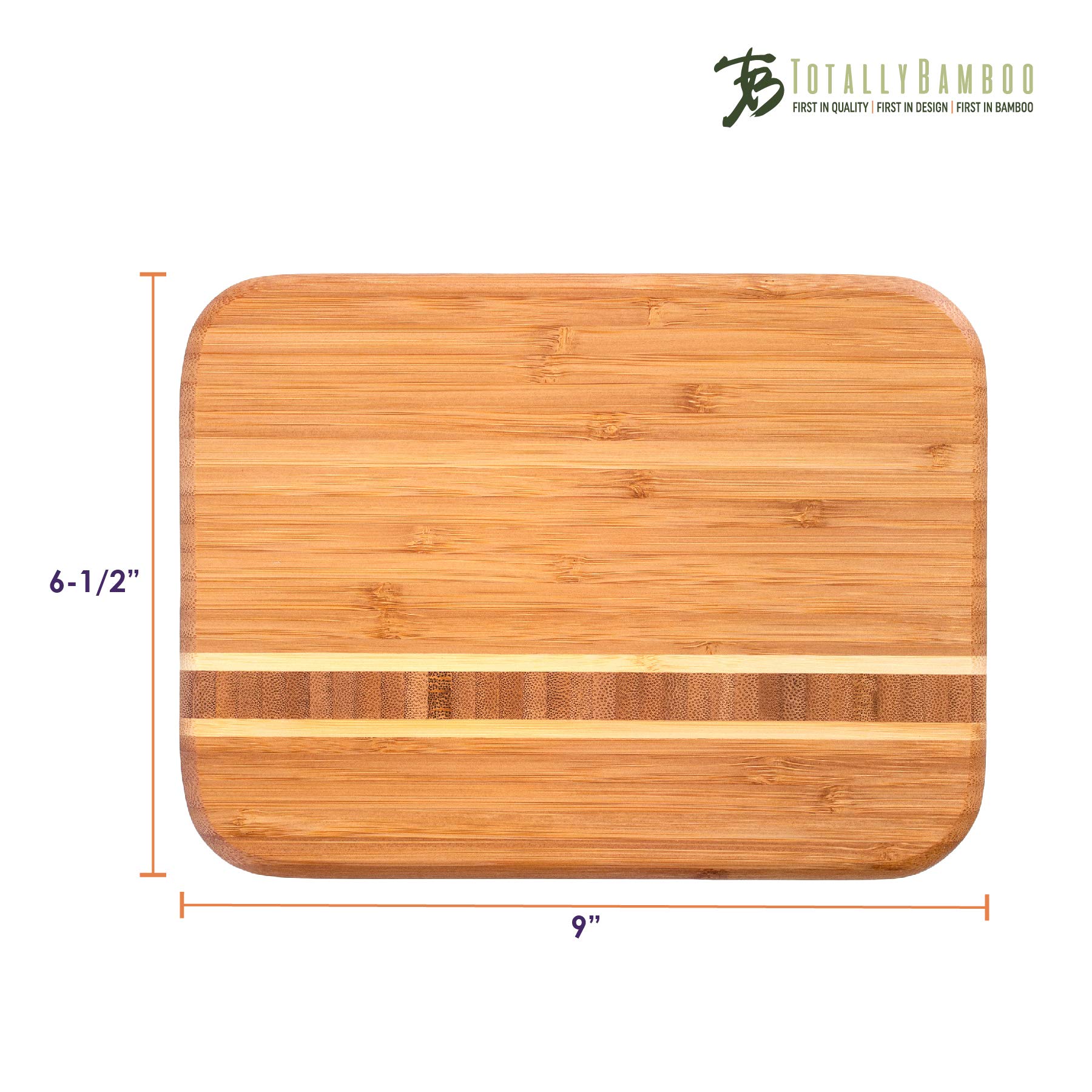 Totally Bamboo Barbados Bamboo Wood Cutting Board, 9" x 6.5"