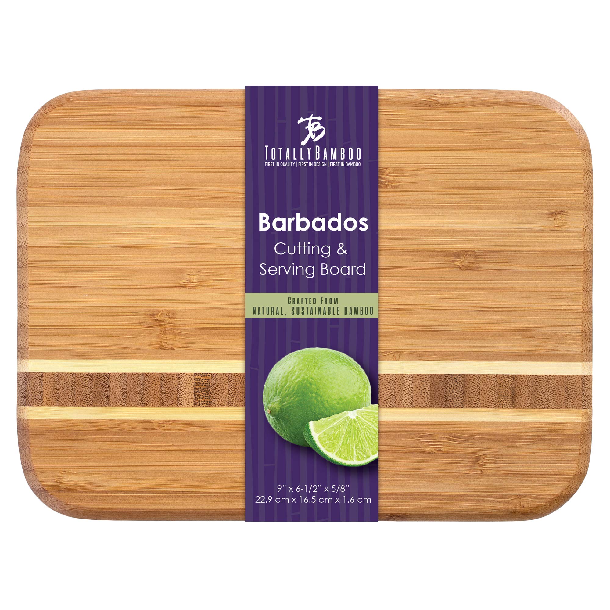 Totally Bamboo Barbados Bamboo Wood Cutting Board, 9" x 6.5"