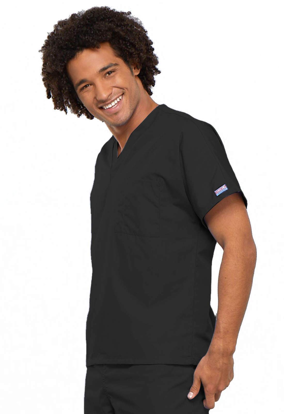 Cherokee Originals Unisex V-Neck Scrubs Shirt, Black, Large