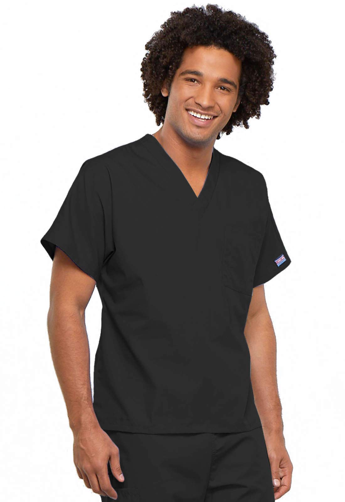 Cherokee Originals Unisex V-Neck Scrubs Shirt, Black, Large