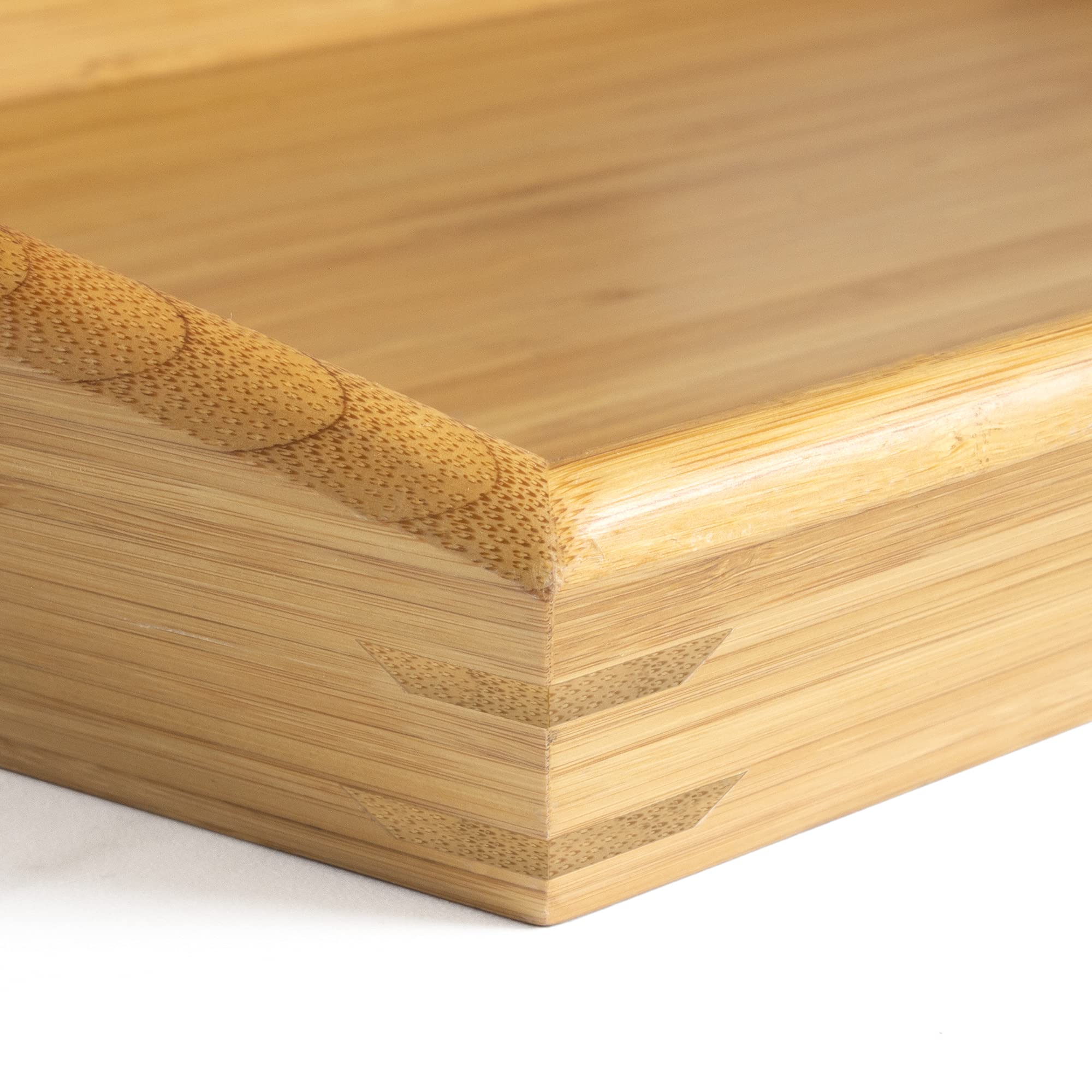 Totally Bamboo Butler's Serving Tray with Handles, Decorative Tray for Ottoman or Coffee Table, 23" x 15