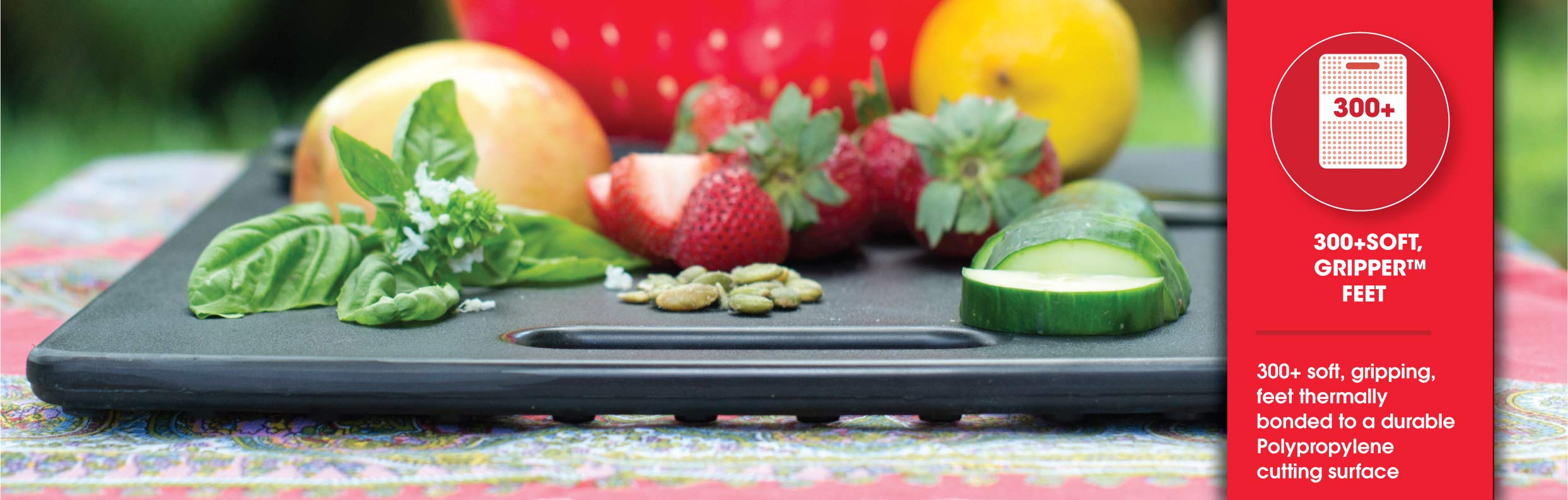 Architec Original Gripper Barboard, 5" by 7", Green, Patented Non-Slip Technology and Dishwasher Safe Cutting Board