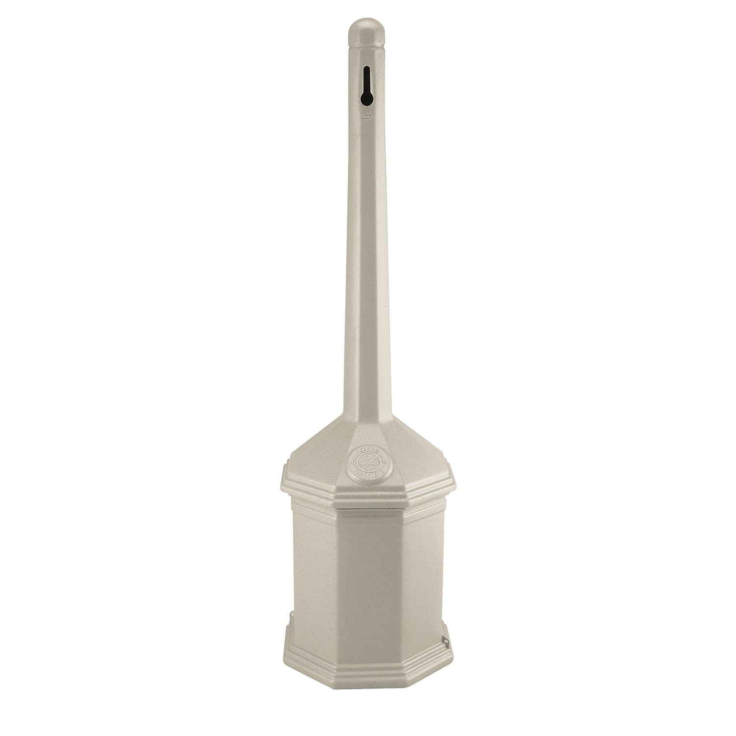 Commercial Zone 710302 Smokerâs Outpost Site Saver Hexagon Shape Cigarette Collector Receptacle Container, Beige