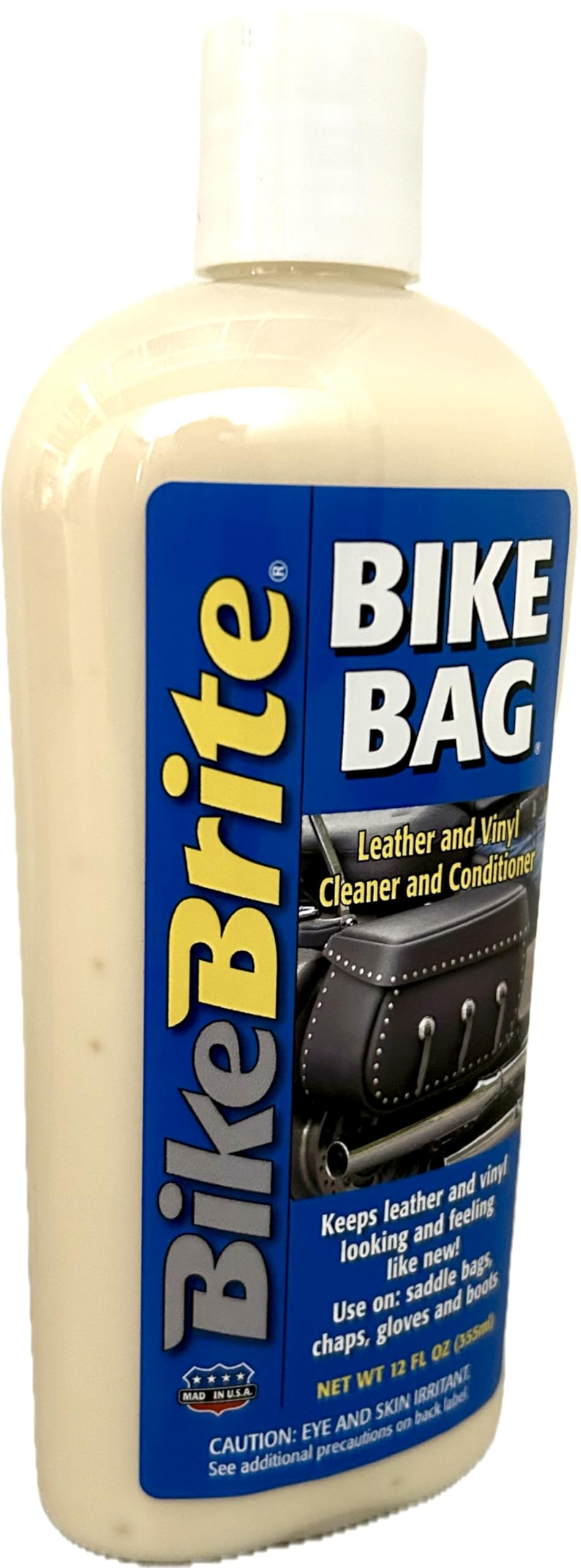 Bike Brite MC00048 Bike Bag Leather and Vinyl Cleaner and Conditioner - 12 fl. oz, Beige