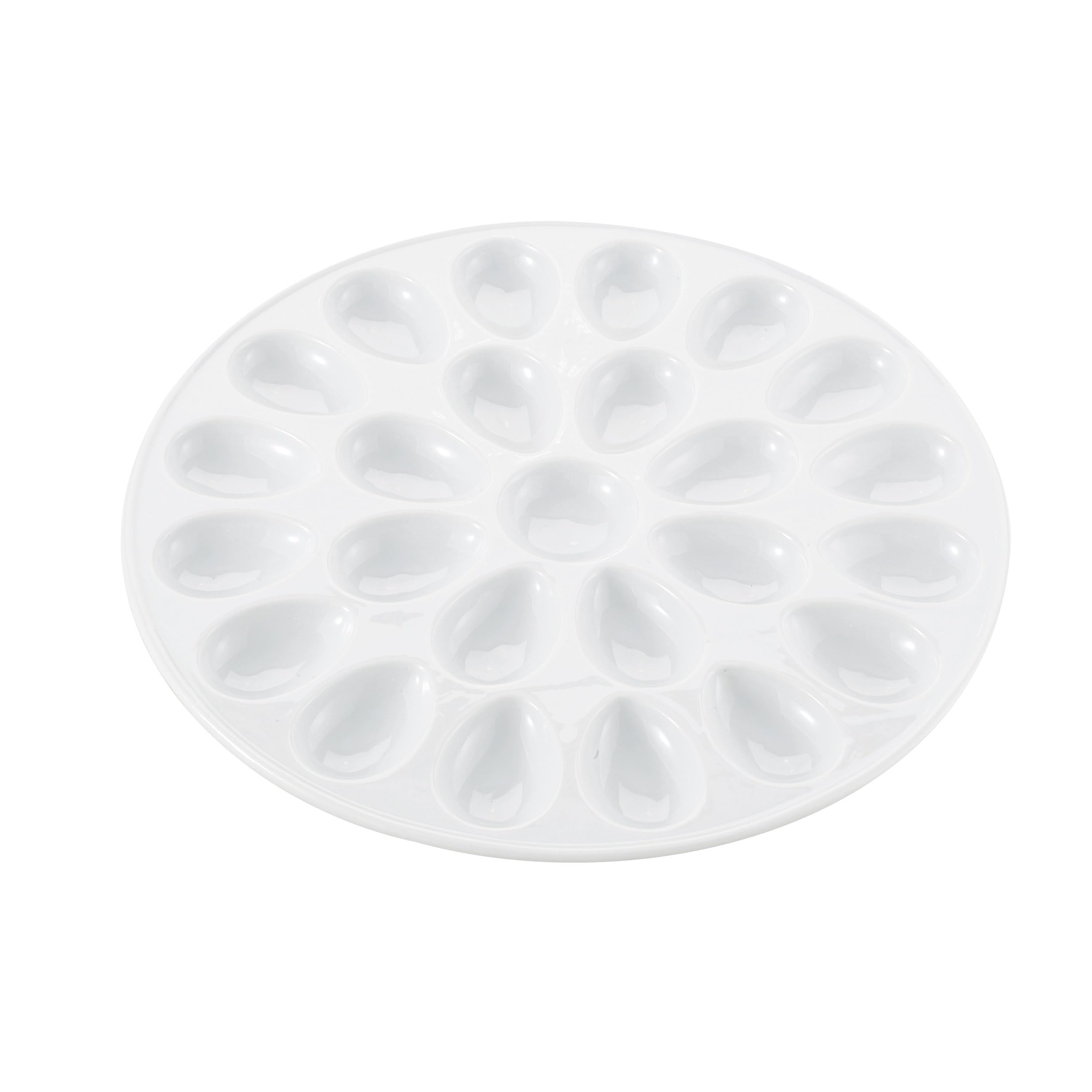 HIC Porcelain Deviled Egg Dish, 13-inch