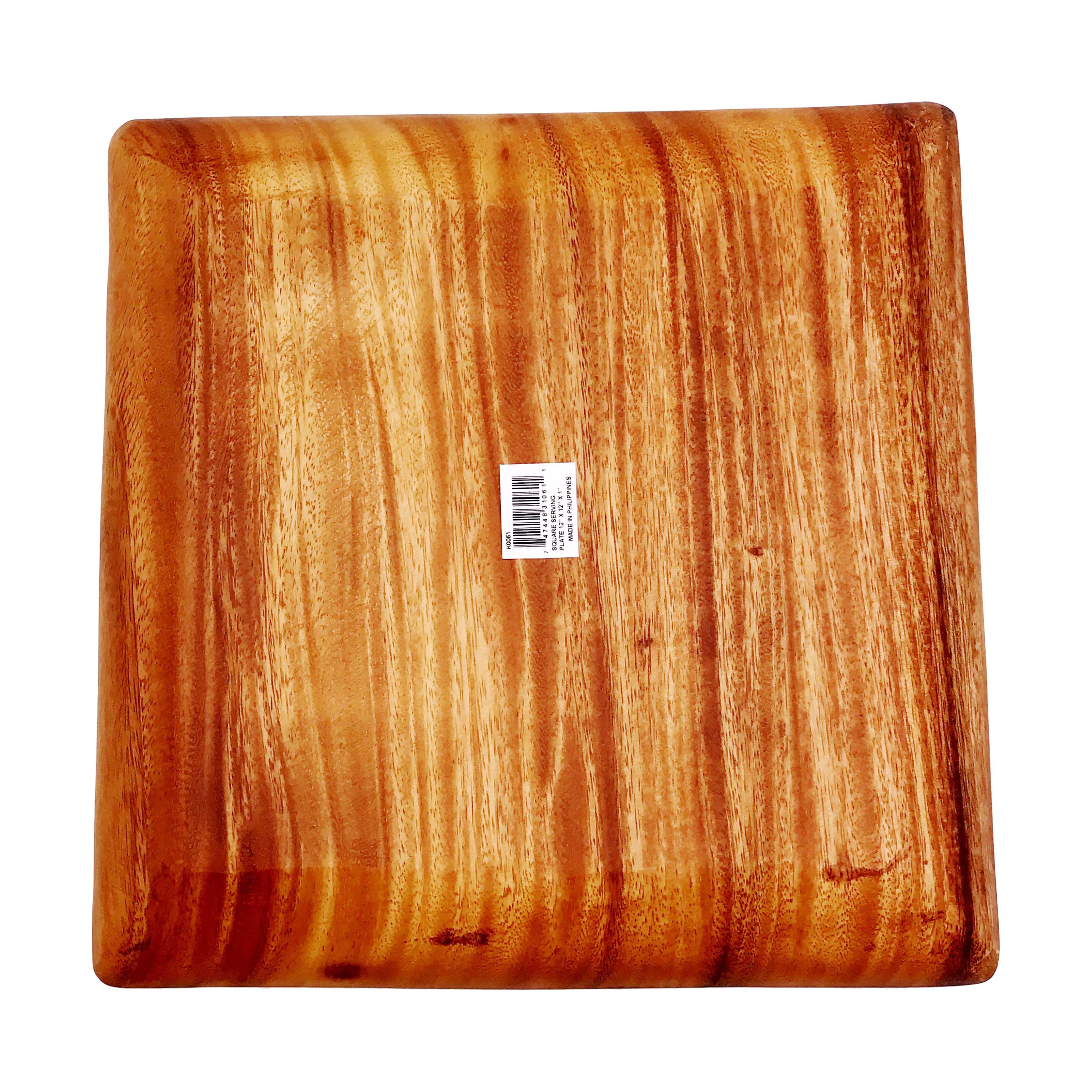 Pacific Merchants Acaciaware 12-Inch Acacia Wood Square Serving Tray, Natural