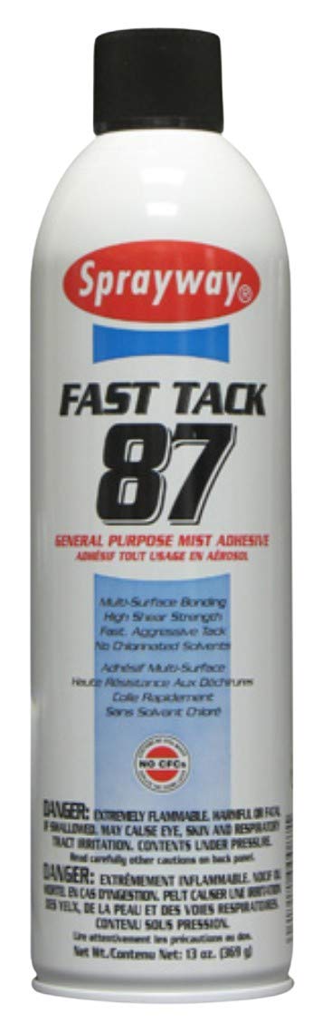 Sprayway SW087-12PK Fast Tack 87 General Purpose Mist Adhesive, 13 oz, Pack of 12