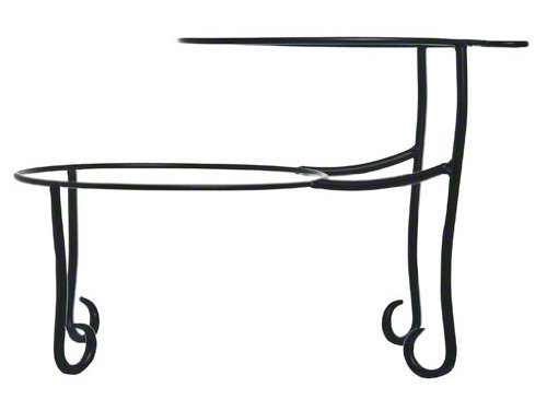American Metalcraft TLSP1219 Wrought Iron Pizza Stand with Curled Feet, Two-Tier, 12" H x 19" W, Black
