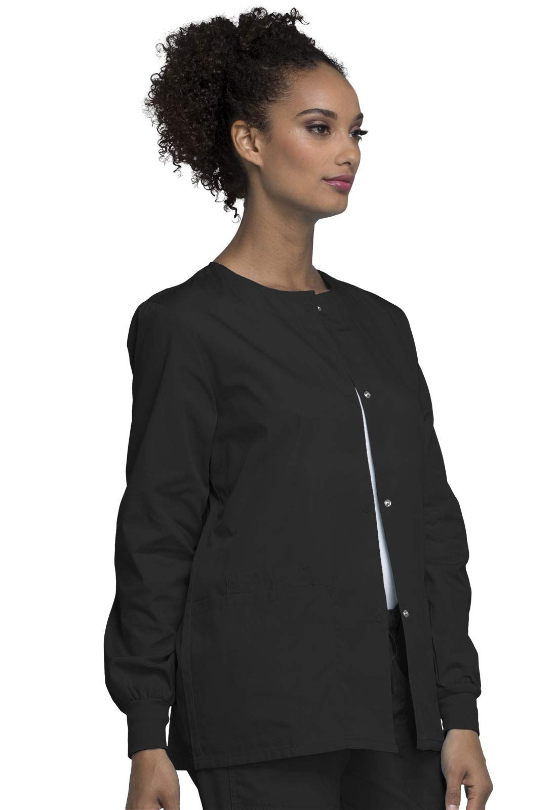 Cherokee Women's Warm Up Scrubs Jacket, Black, Small
