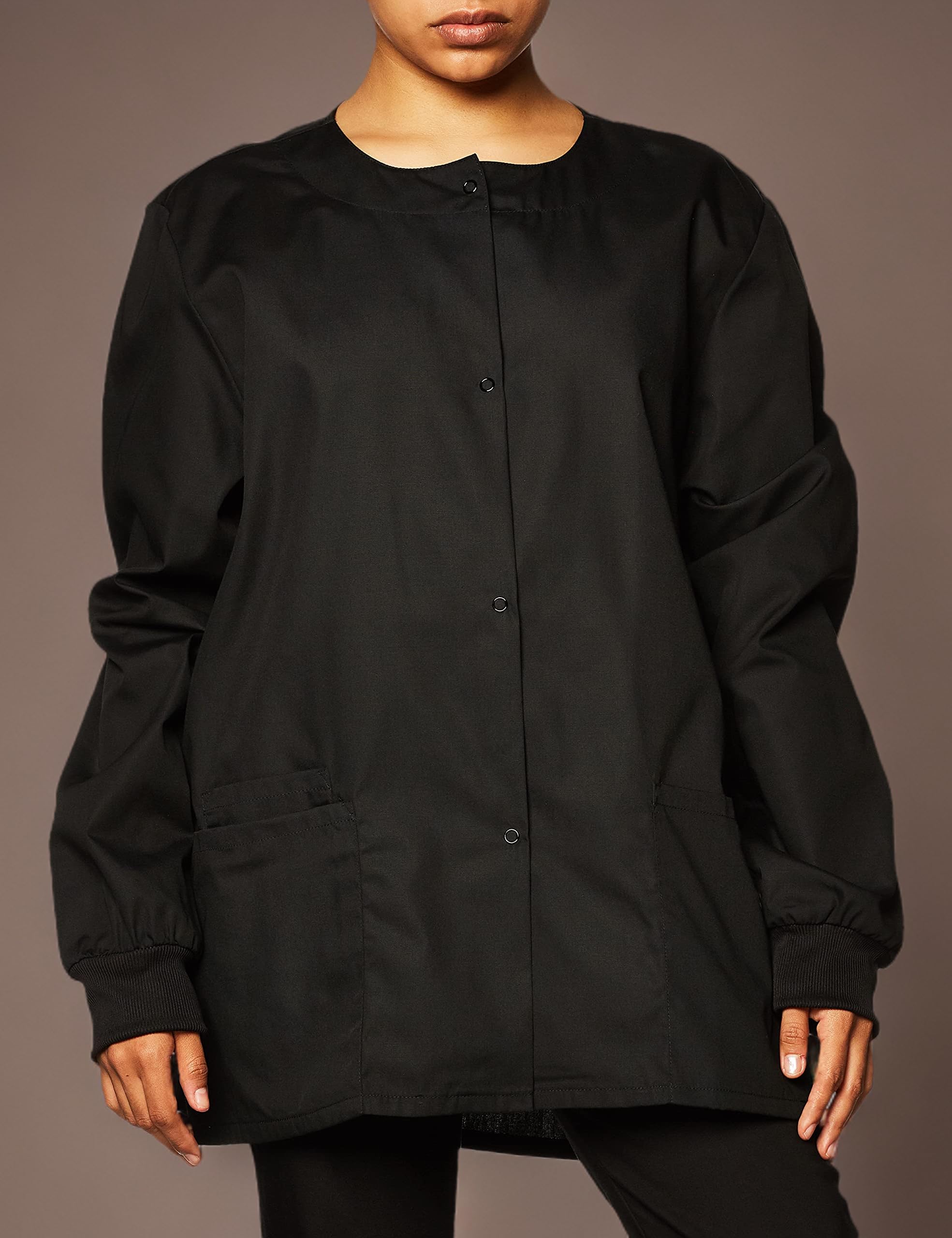 Cherokee Women's Warm Up Scrubs Jacket, Black, Small