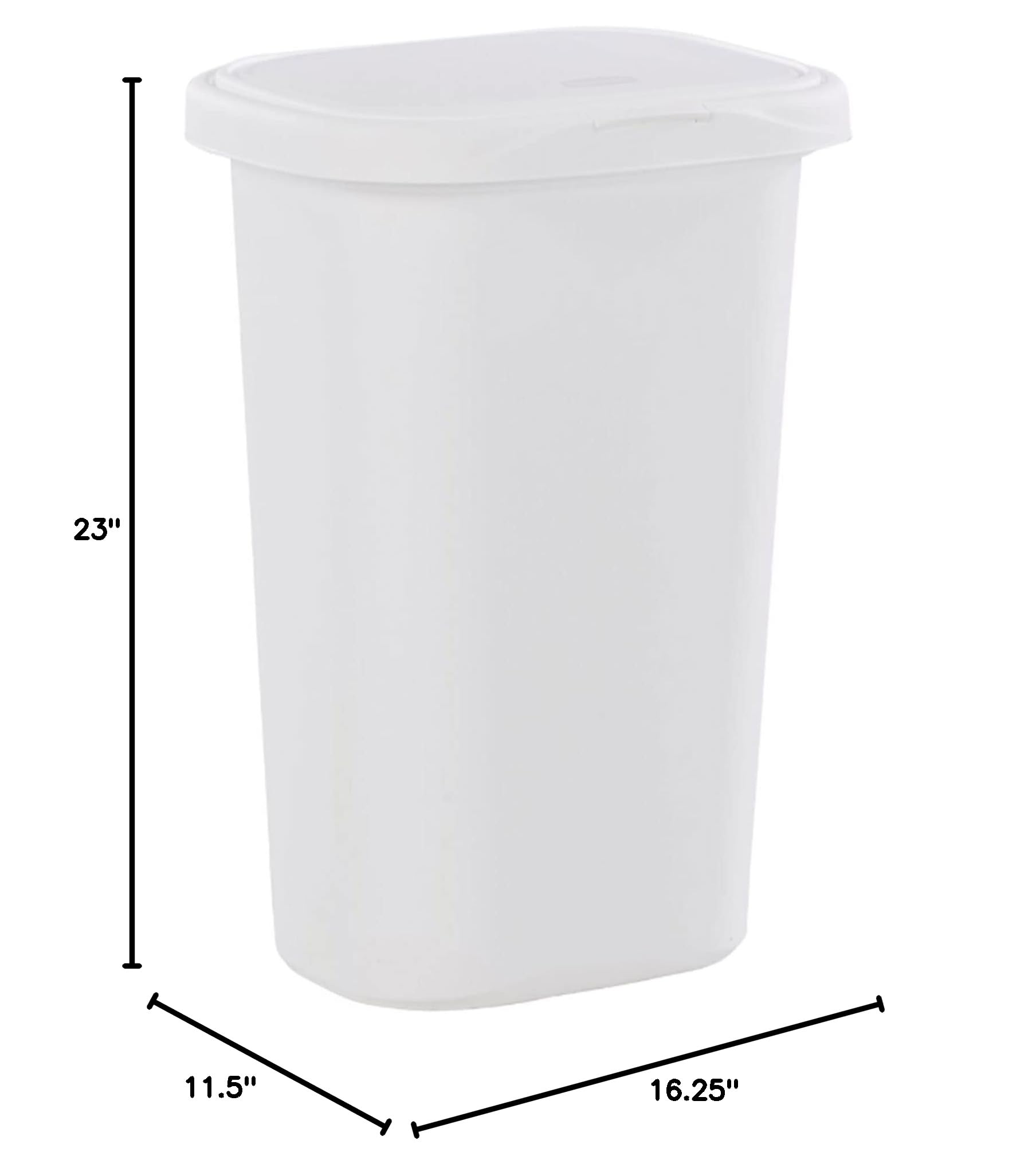 Rubbermaid Spring Top Kitchen Bathroom Trash Can with Lid, 13-Gallon, White, Plastic Garbage Bin/Wastebasket for Home/Kitchen/Bathroom/Garage