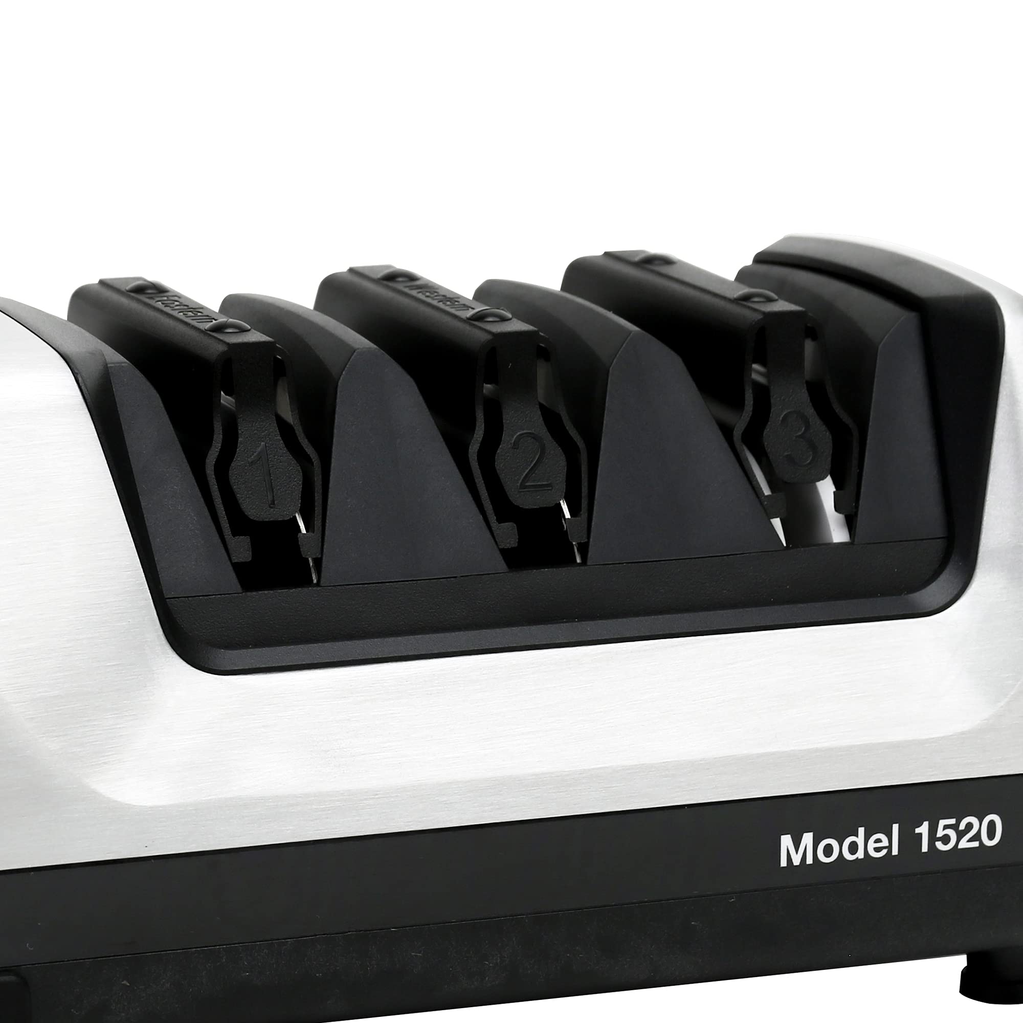 Chef'sChoice Hone Electric Knife Sharpener for 15 and 20-Degree Knives 100% Diamond Abrasive Stropping Precision Guides for Straight and Serrated Edges, 3-Stage, Gray