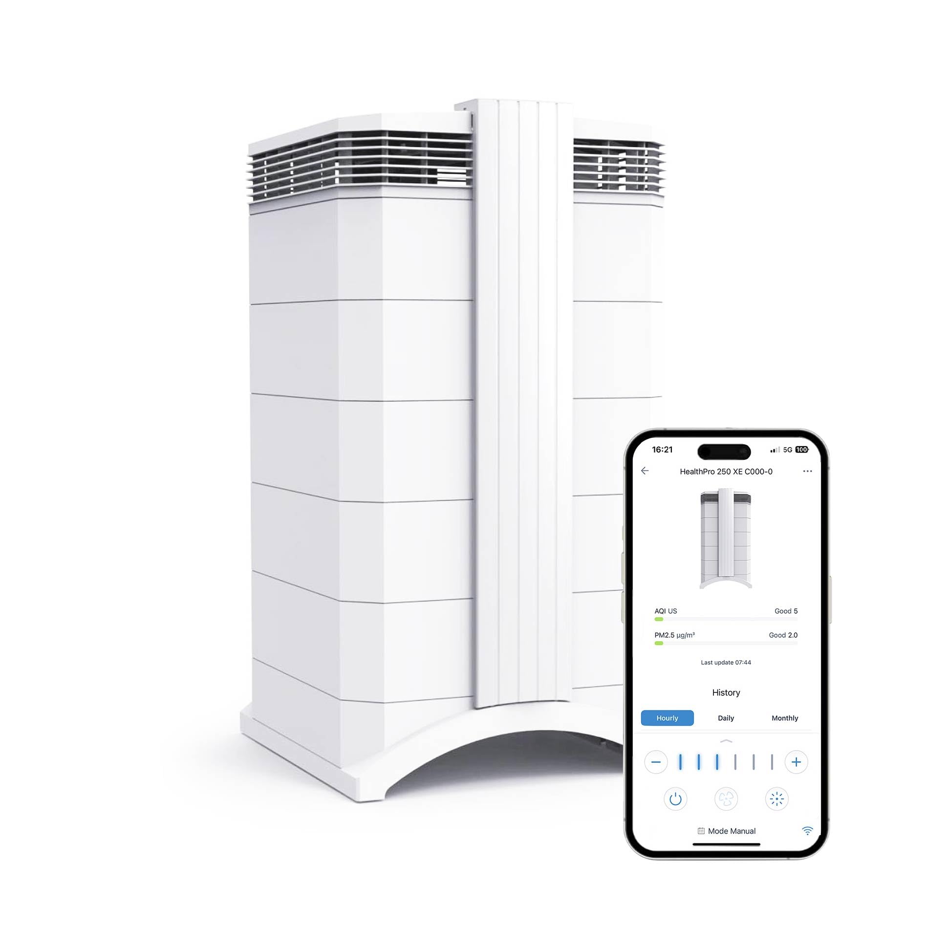IQAir HealthPro Plus Air Purifier - Medical Grade HyperHEPA filter for home large room up to 1125 sq ft - for Viruses, Bacteria, Allergens, Asthma Triggers, Smoke, Mold, Pets, Dust, Odor, Swiss Made
