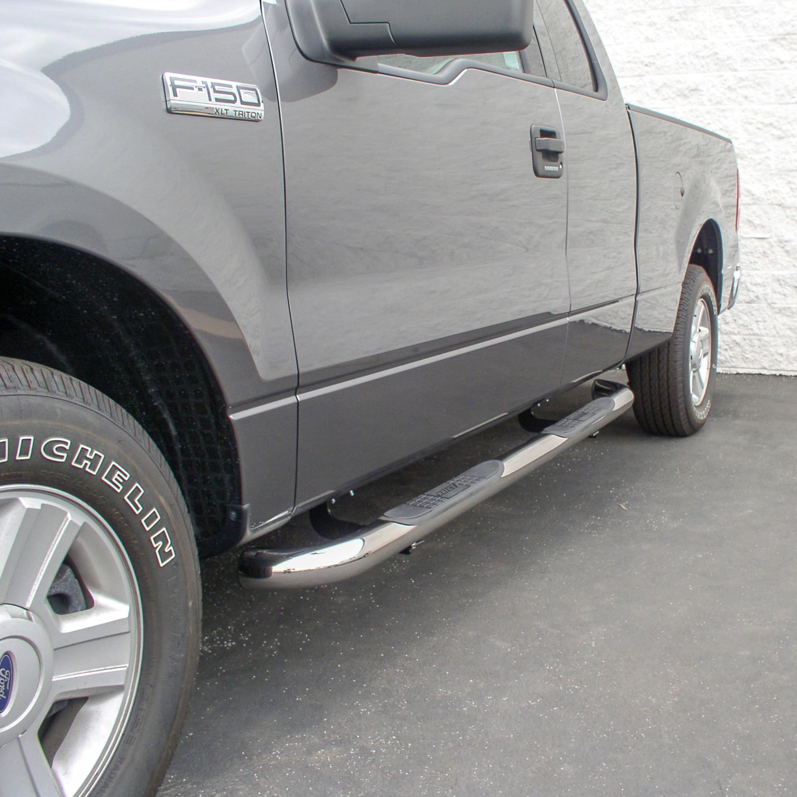 ARIES 203016-2 3-Inch Round Polished Stainless Steel Nerf Bars, No-Drill, Select Ford F-150