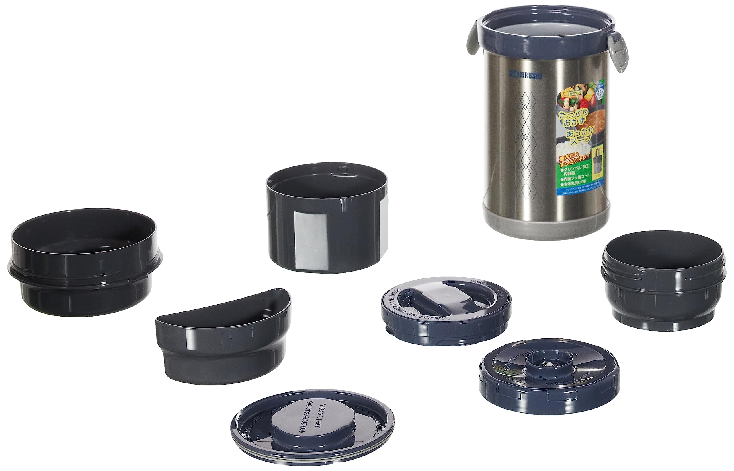 Zojirushi Thermal Stainless Lunch Box BENTO BAKO SL-NC09-ST (Japan Import)