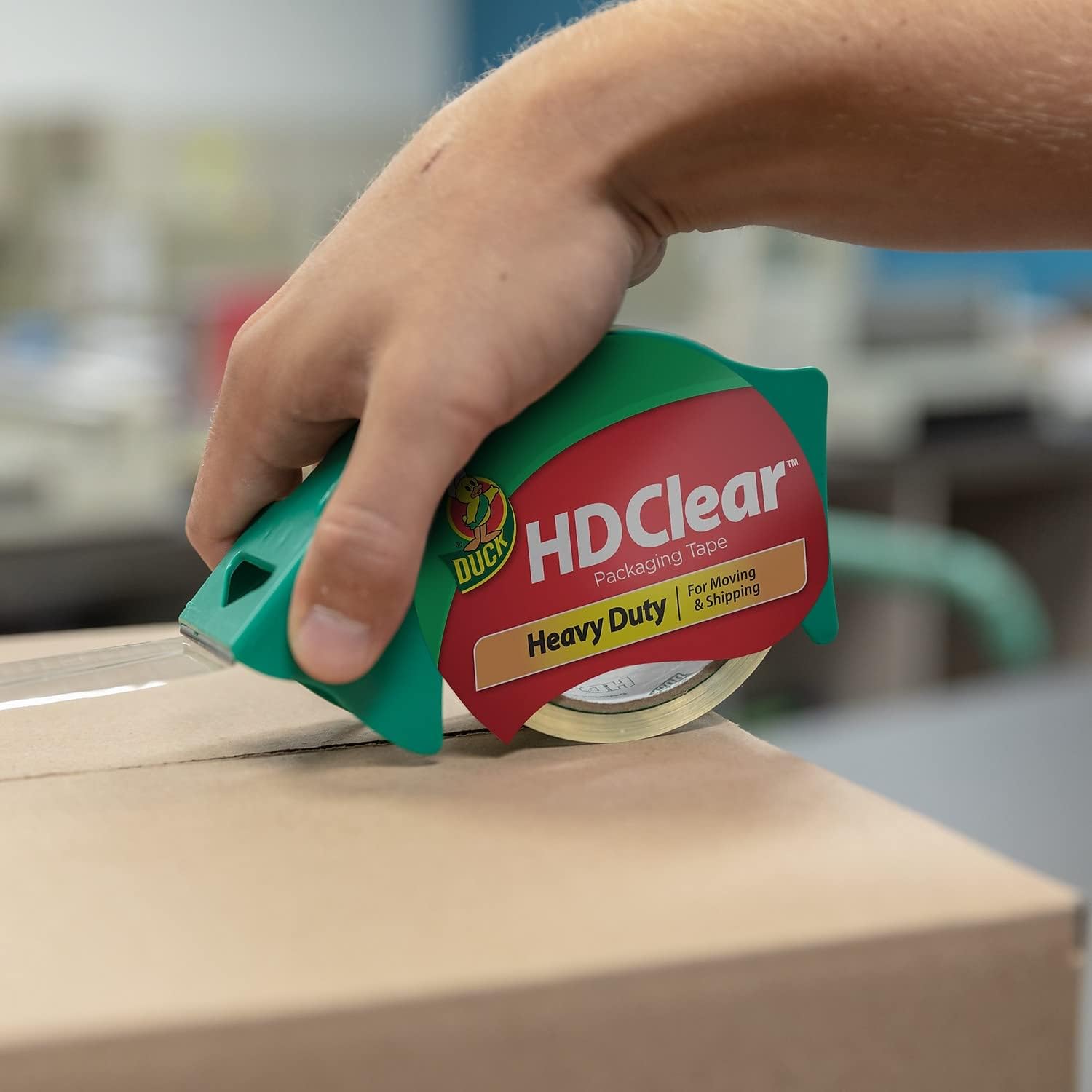 Duck HD Clear Heavy Duty Packing Tape, Extra Long 1.88” x 109 yards per Roll, 3" Core, 6 Rolls (299016)