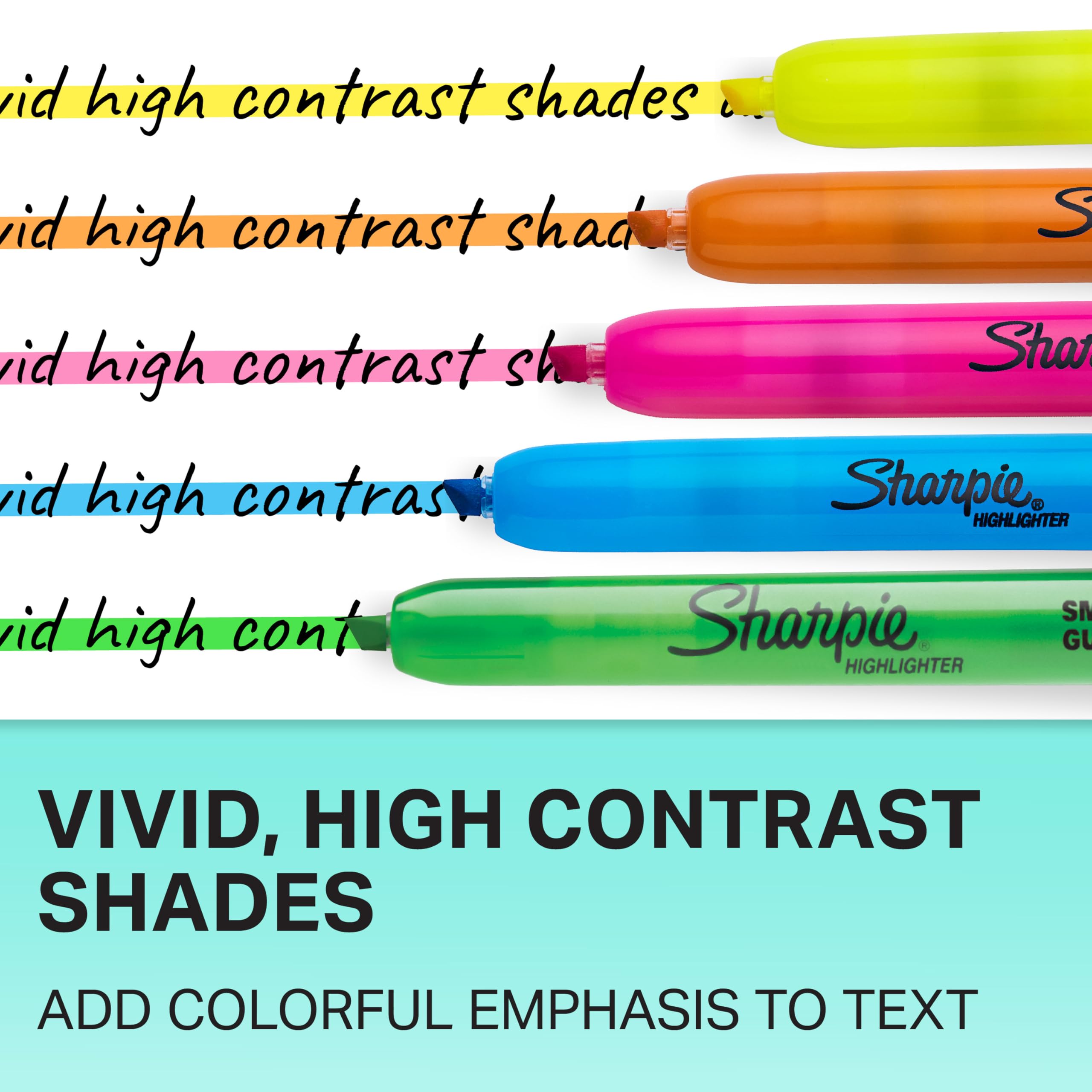 Sharpie Retractable Highlighters, Chisel Tip, Assorted, 8 Count