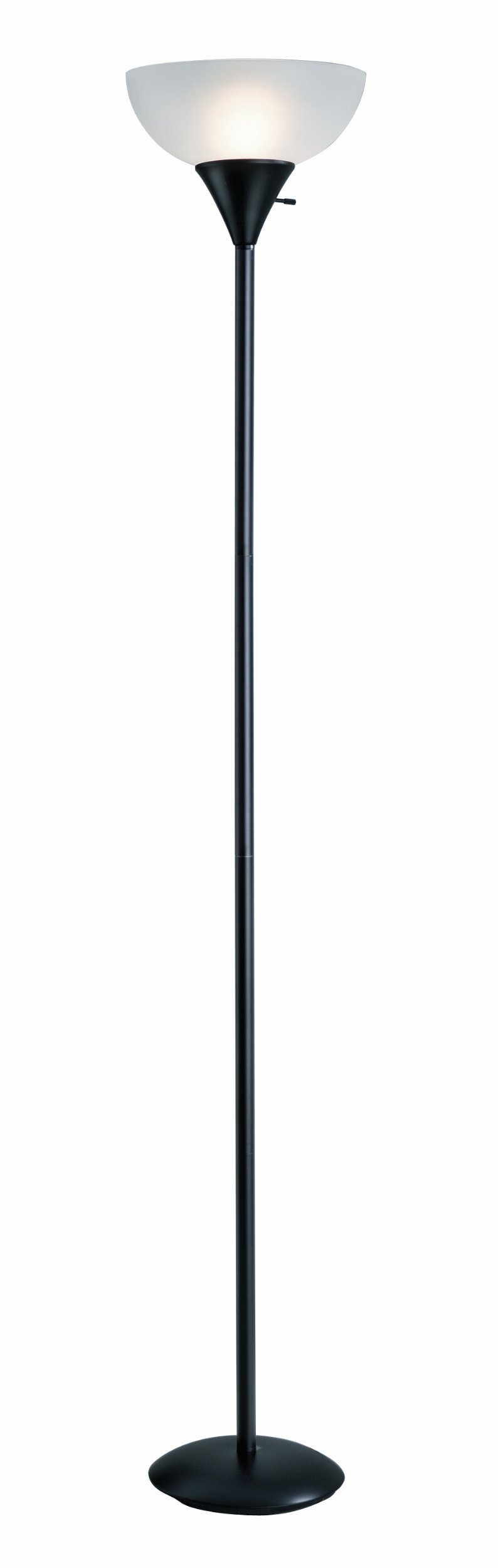 Normande Lighting JS1-161 Torchiere Floor Lamp, Black,White