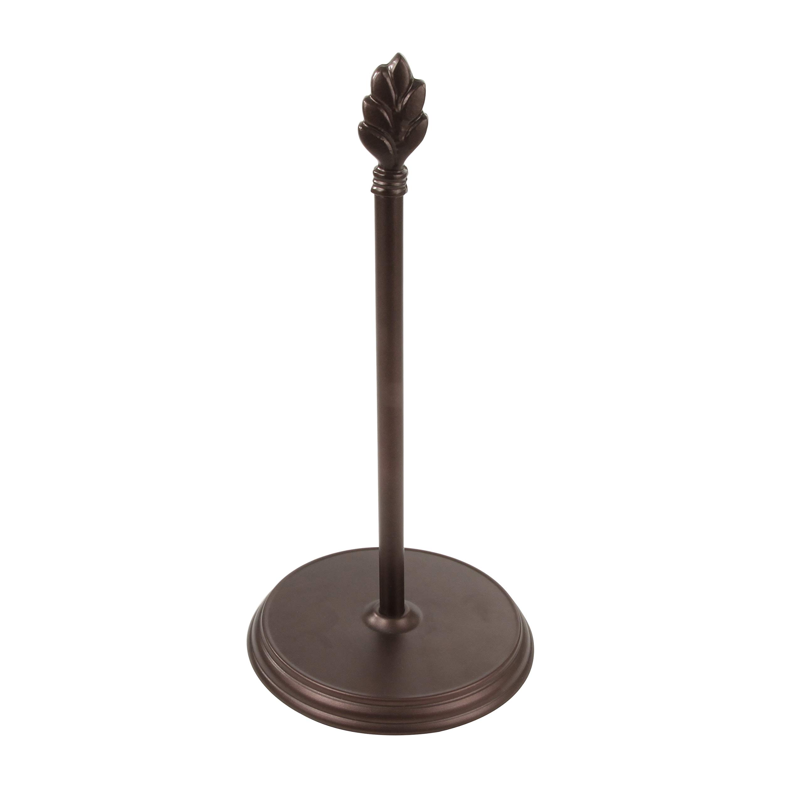 Spectrum Diversified Leaf Paper Towel Holder, Cast Iron Countertop Paper Towel Dispenser, Nature-Inspired Kitchen Countertop Paper Towel Holder, Holds Both Standard & Jumbo Rolls