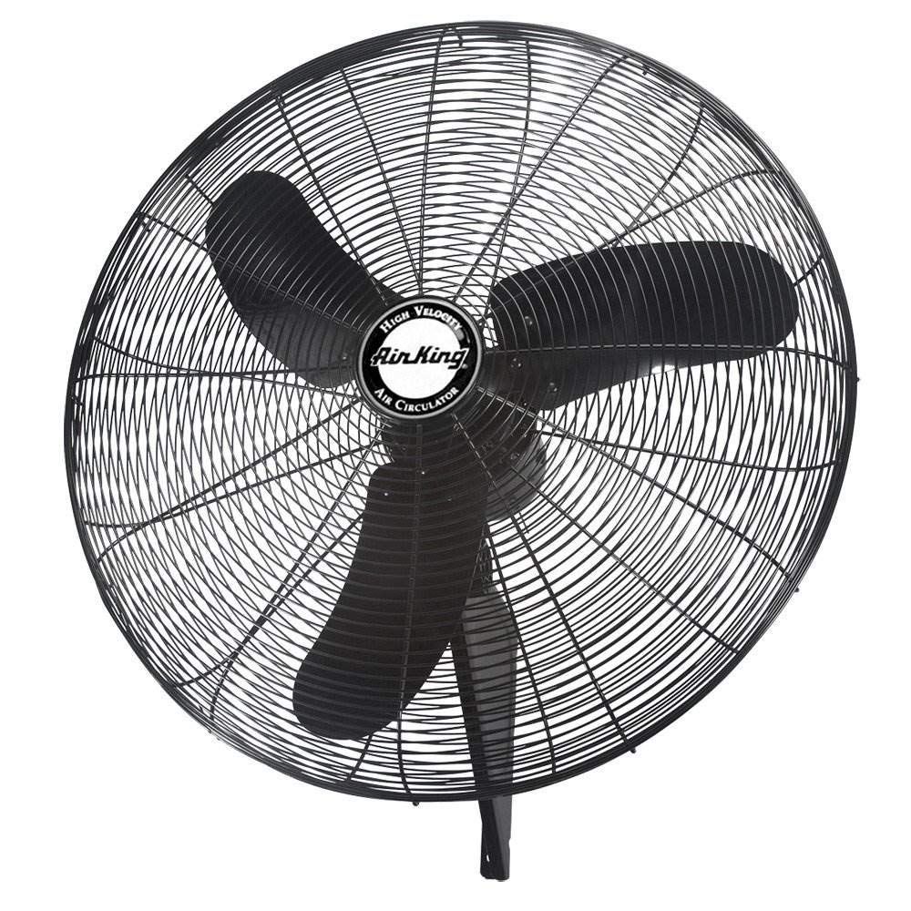 Air King 9075 30-Inch Industrial Grade Oscillating Wall Mount Fan, 1/3-Horsepower, Black Finish