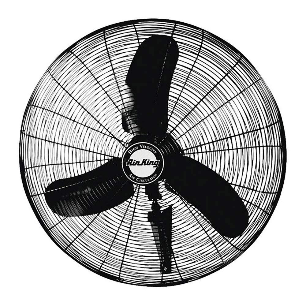 Air King 9075 30-Inch Industrial Grade Oscillating Wall Mount Fan, 1/3-Horsepower, Black Finish