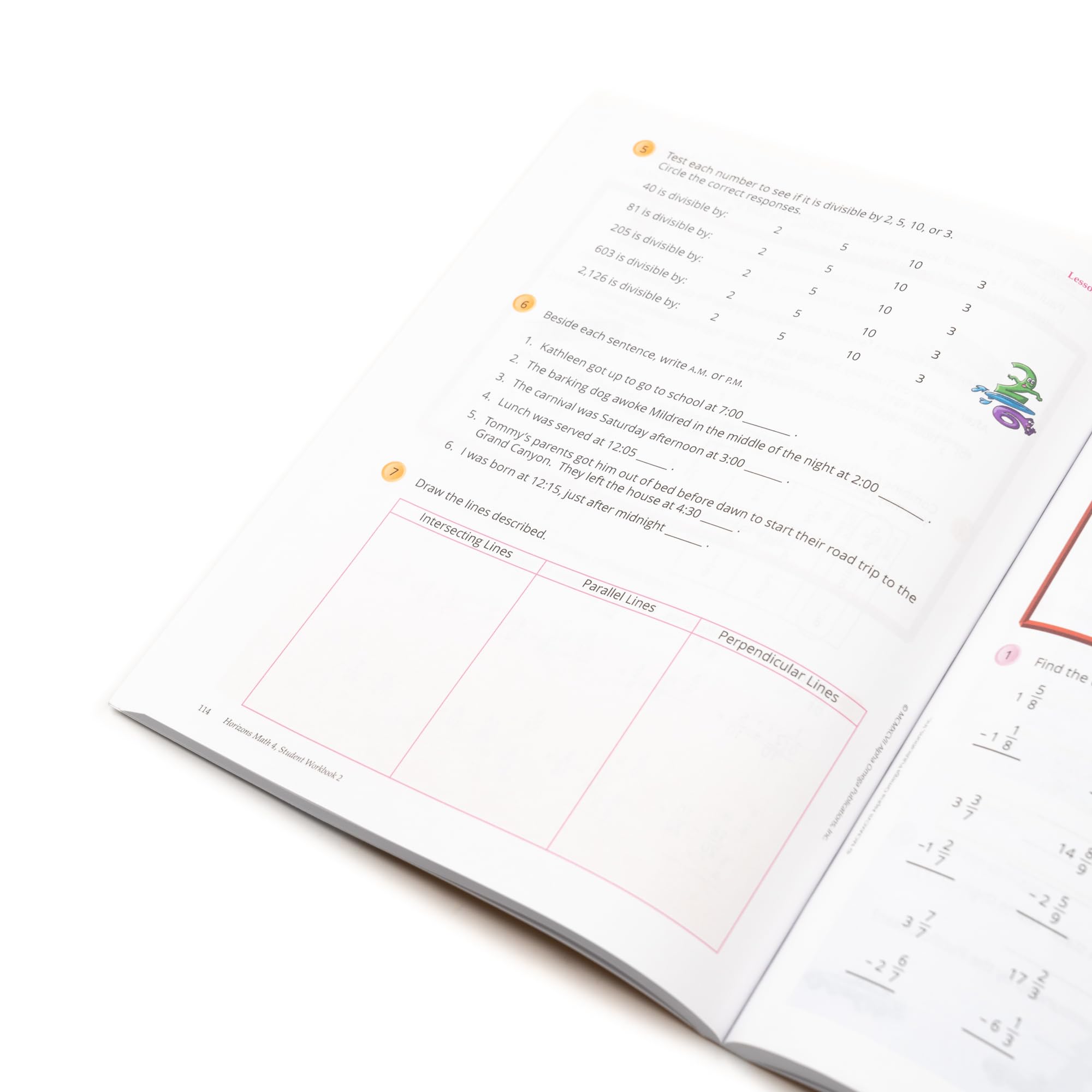 Horizons Math 4 SET of 2 Student Workbooks 4-1 and 4-2