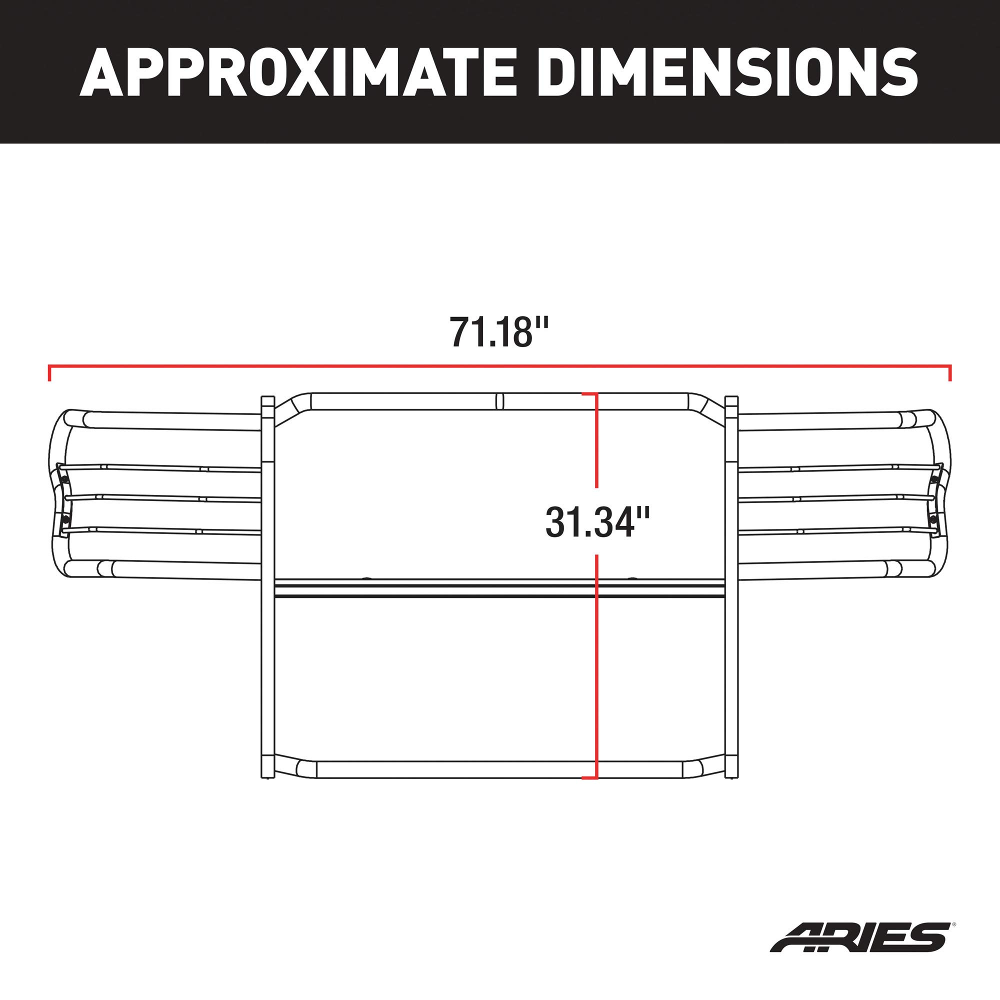 ARIES 2054-2 1-1/2-Inch Polished Stainless Steel Grille Guard, No-Drill, Select Toyota Tacoma