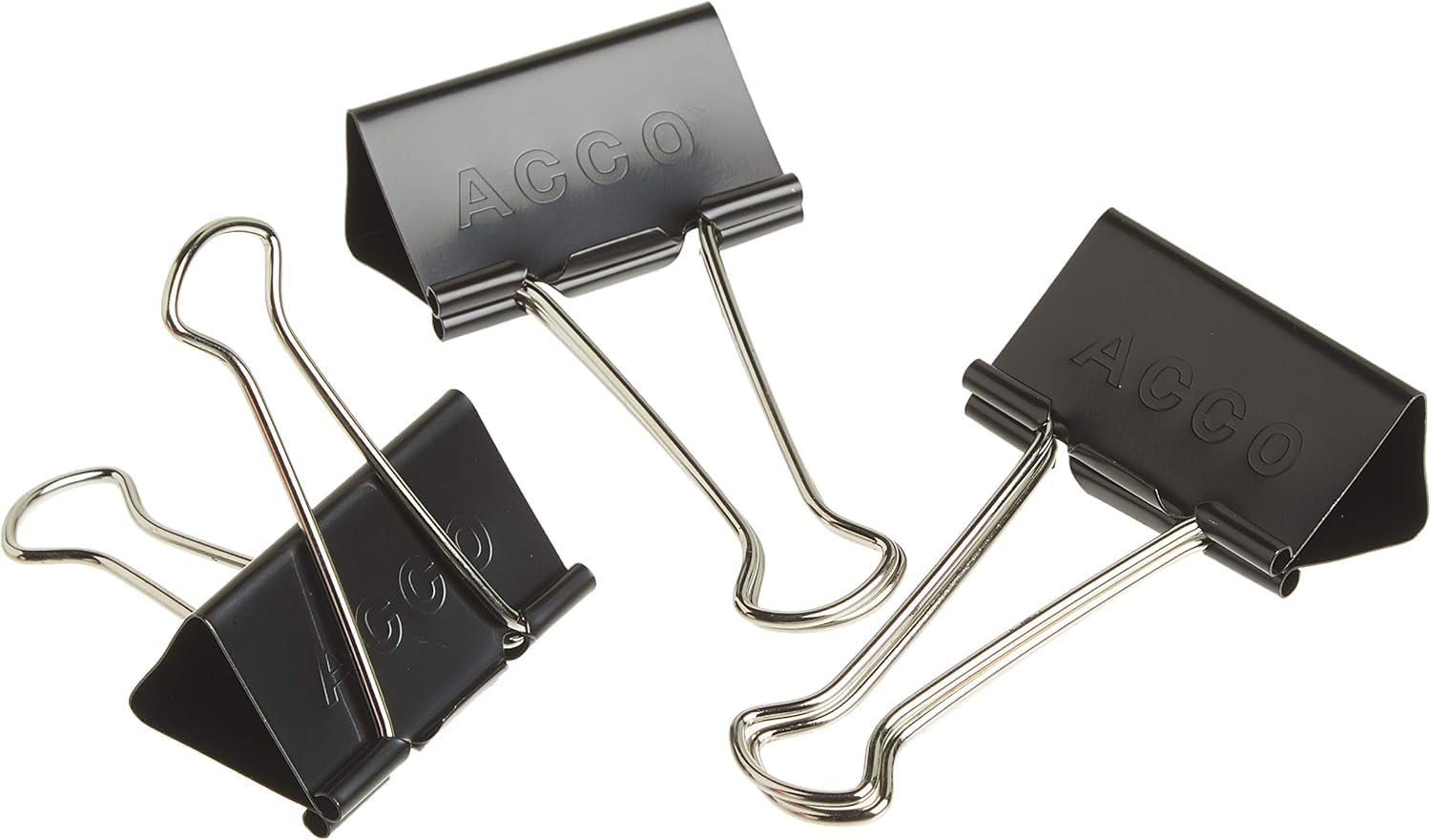 ACCO Binder Clips, Large, 1 Box, 12 Clips/Box (72100)