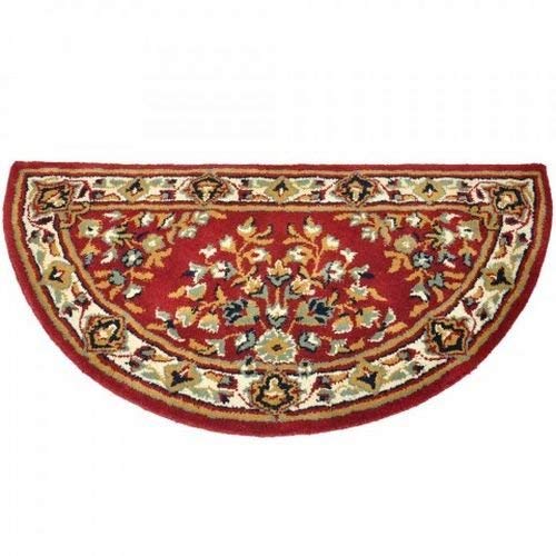 Minuteman International Burgundy Oriental Wool Hearth Rug, Half Round