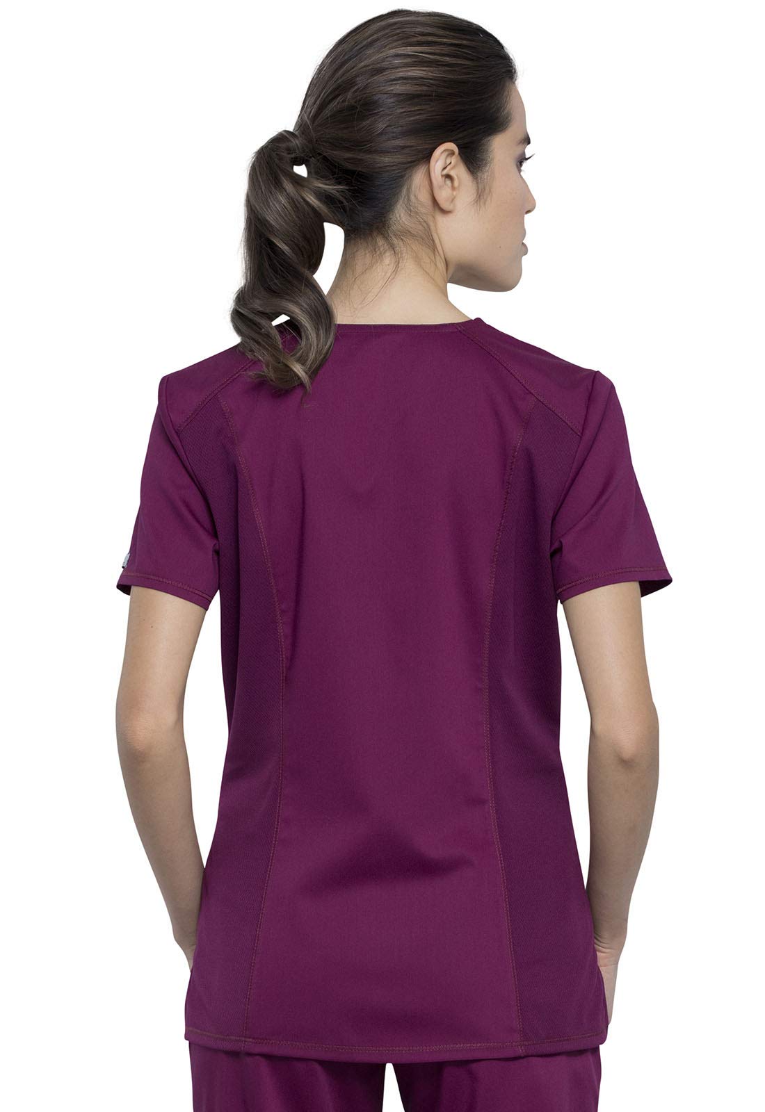 Cherokee Women Scrubs Top Workwear Revolution Round Neck Plus Size WW602, 5XL, Black