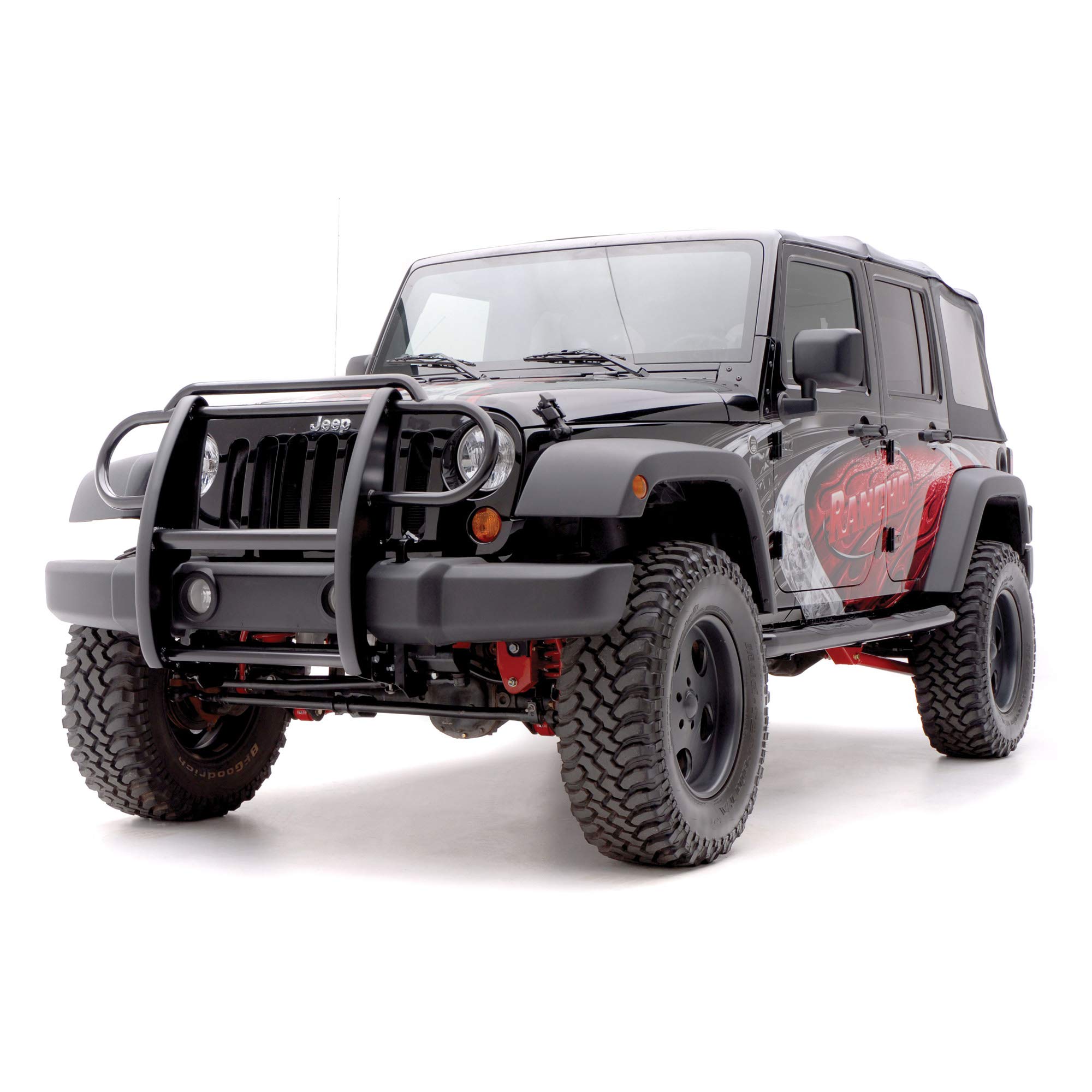 ARIES 1050 1-1/2-Inch Black Steel Grille Guard, No-Drill, Select Jeep Wrangler