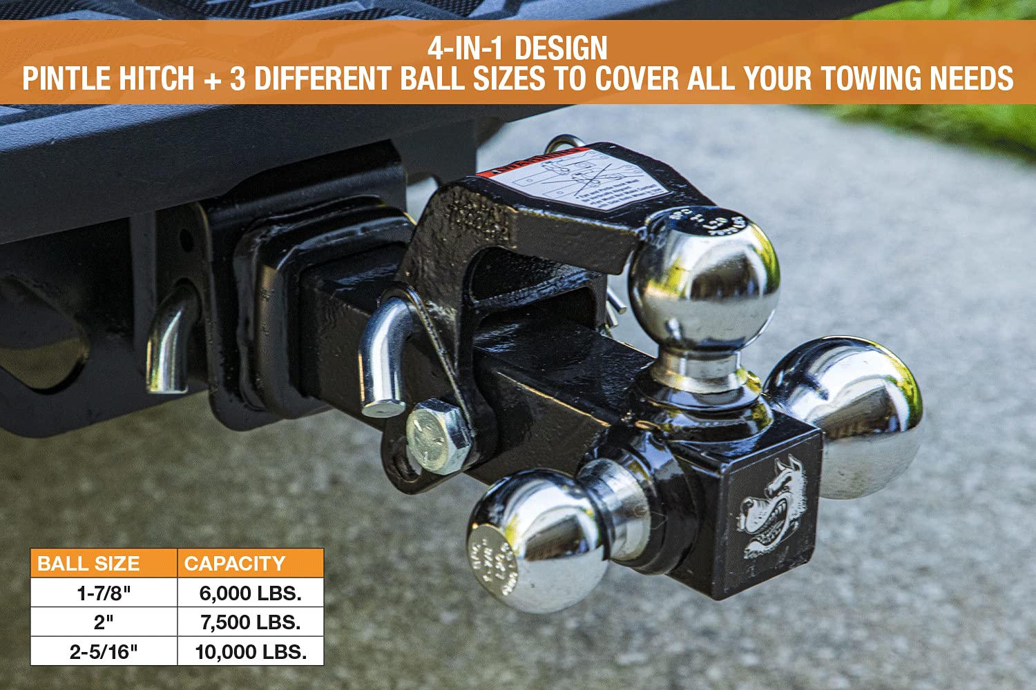 Buyers Products - 1802279 Tri-Ball Truck Hitch with Pintle Hook
