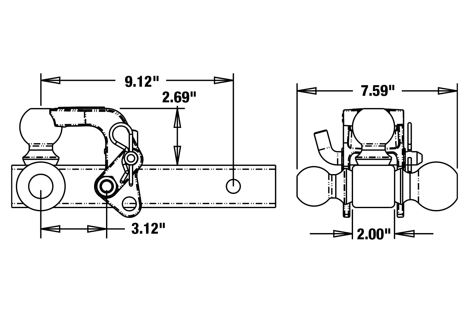 Buyers Products - 1802279 Tri-Ball Truck Hitch with Pintle Hook