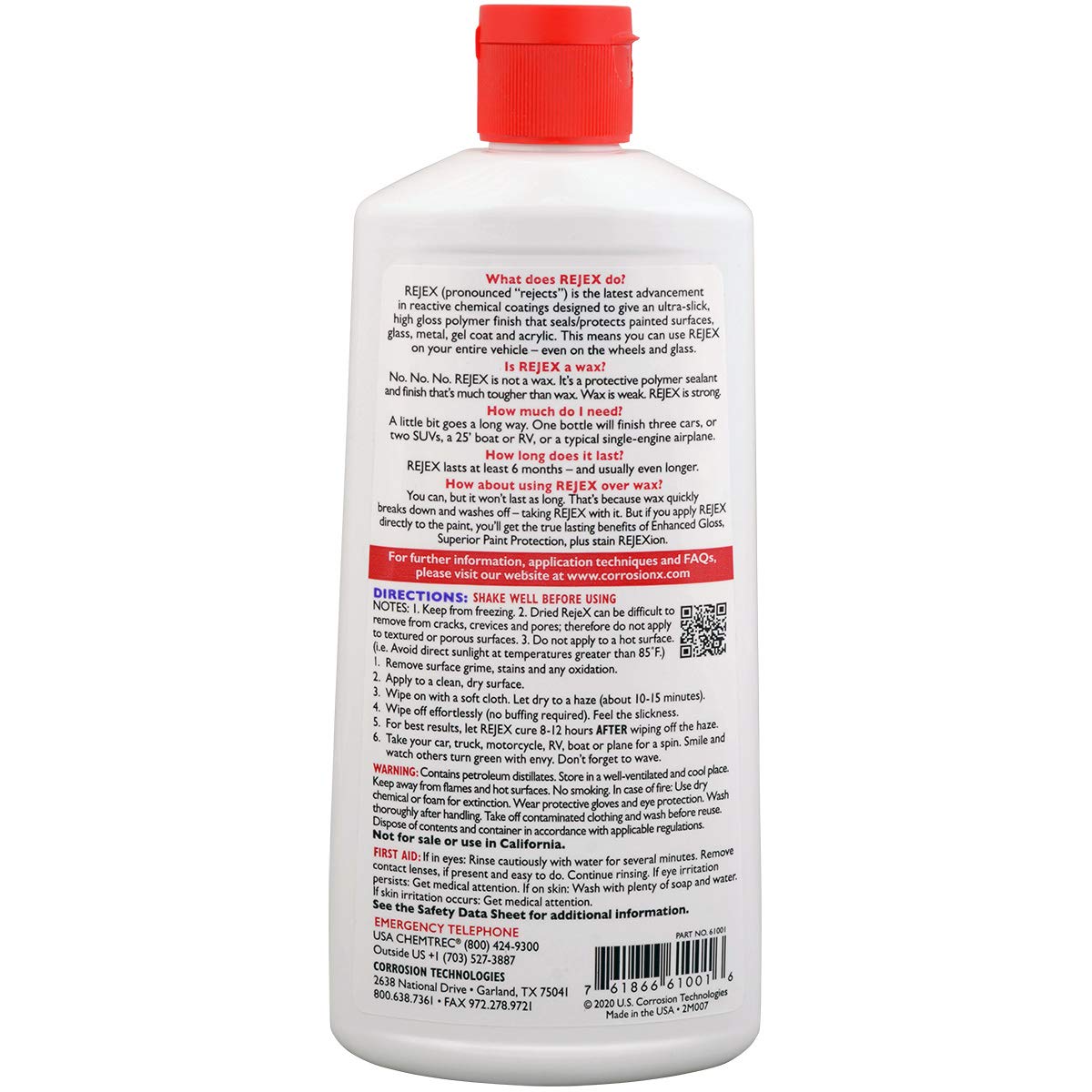 RejeX Corrosion Technologies 61001 (12 fl oz) β High Gloss Finish That Protects | for All Vehicles | Synthetic Paint and Surface Sealant | Lasts 2X Longer Than Any Wax | Nothing Sticks But The Shine!