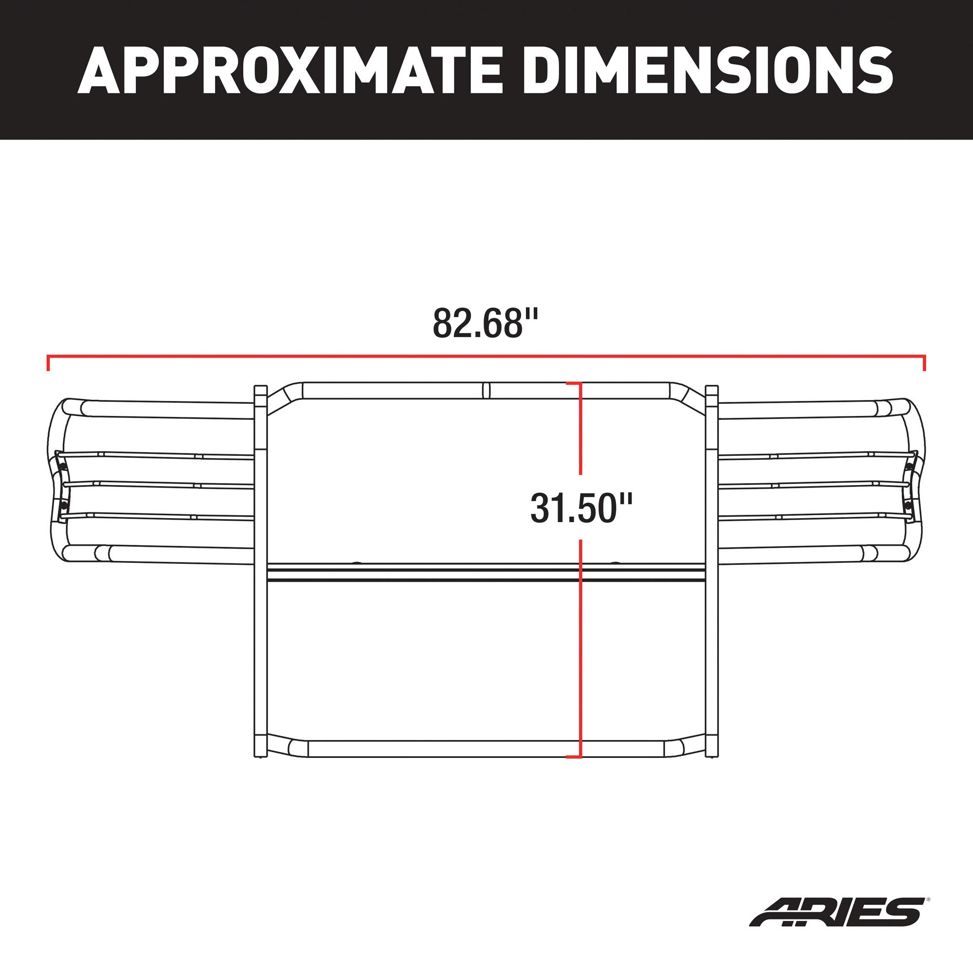 ARIES 4043 1-1/2-Inch Black Steel Grille Guard, No-Drill, Select Chevrolet Silverado 1500, Suburban, Tahoe