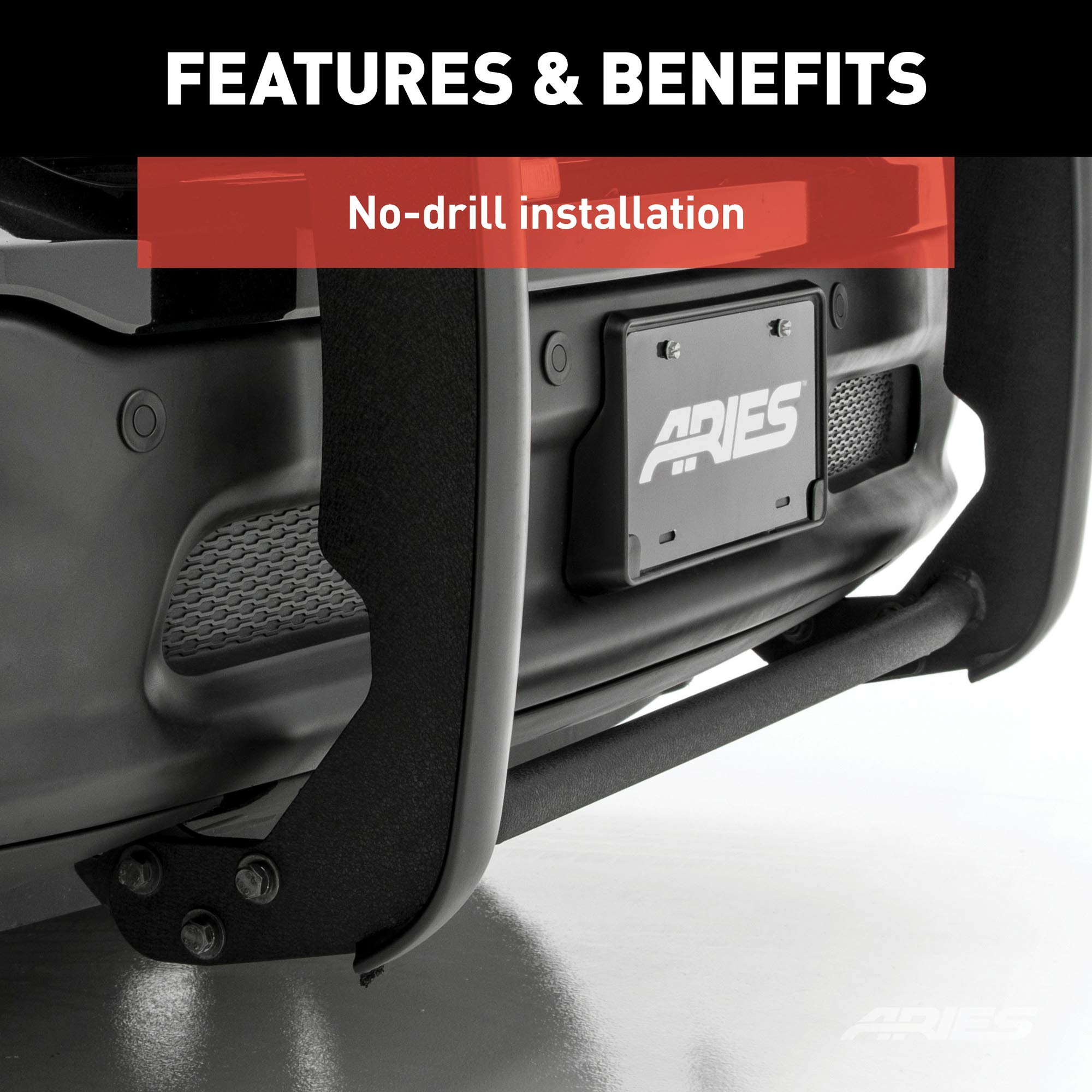 ARIES 4043 1-1/2-Inch Black Steel Grille Guard, No-Drill, Select Chevrolet Silverado 1500, Suburban, Tahoe