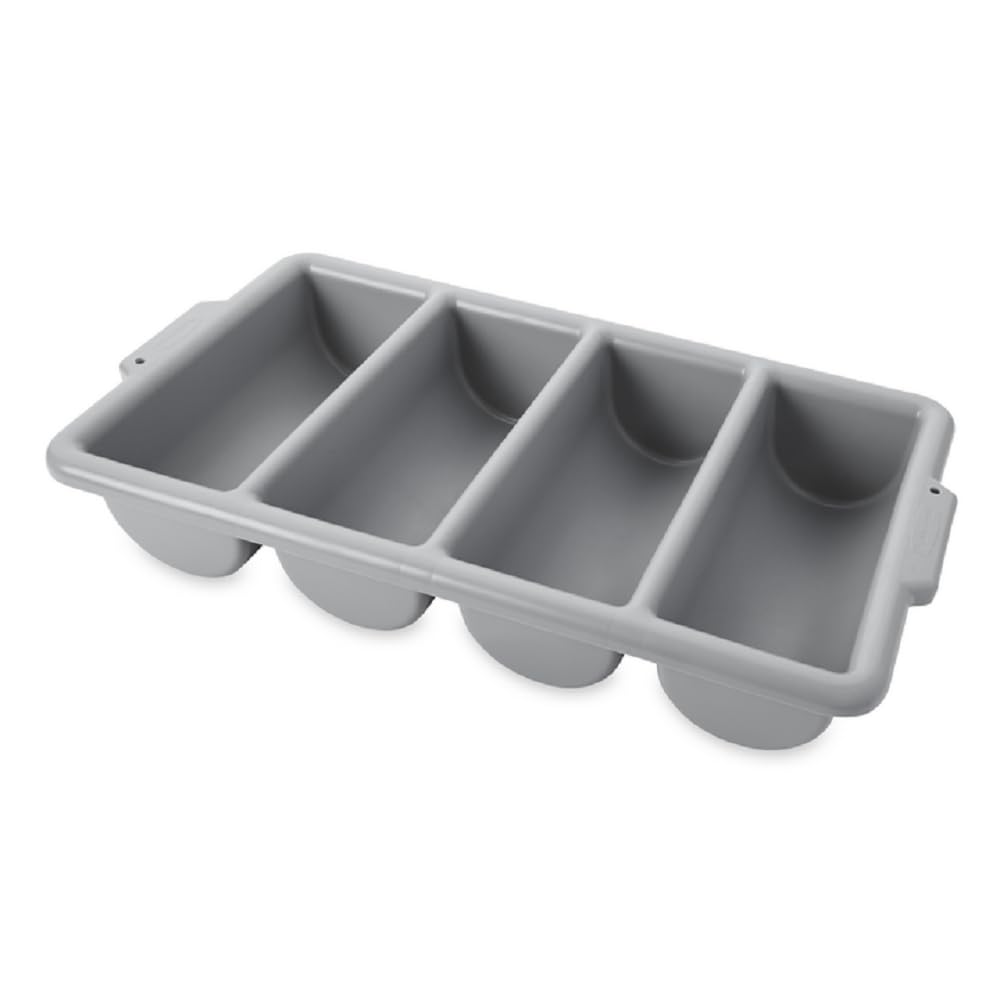 Rubbermaid Commercial Products 4-Compartment Cutlery Bin, Gray, Silverware Tray for Restaurant/Kitchen Use