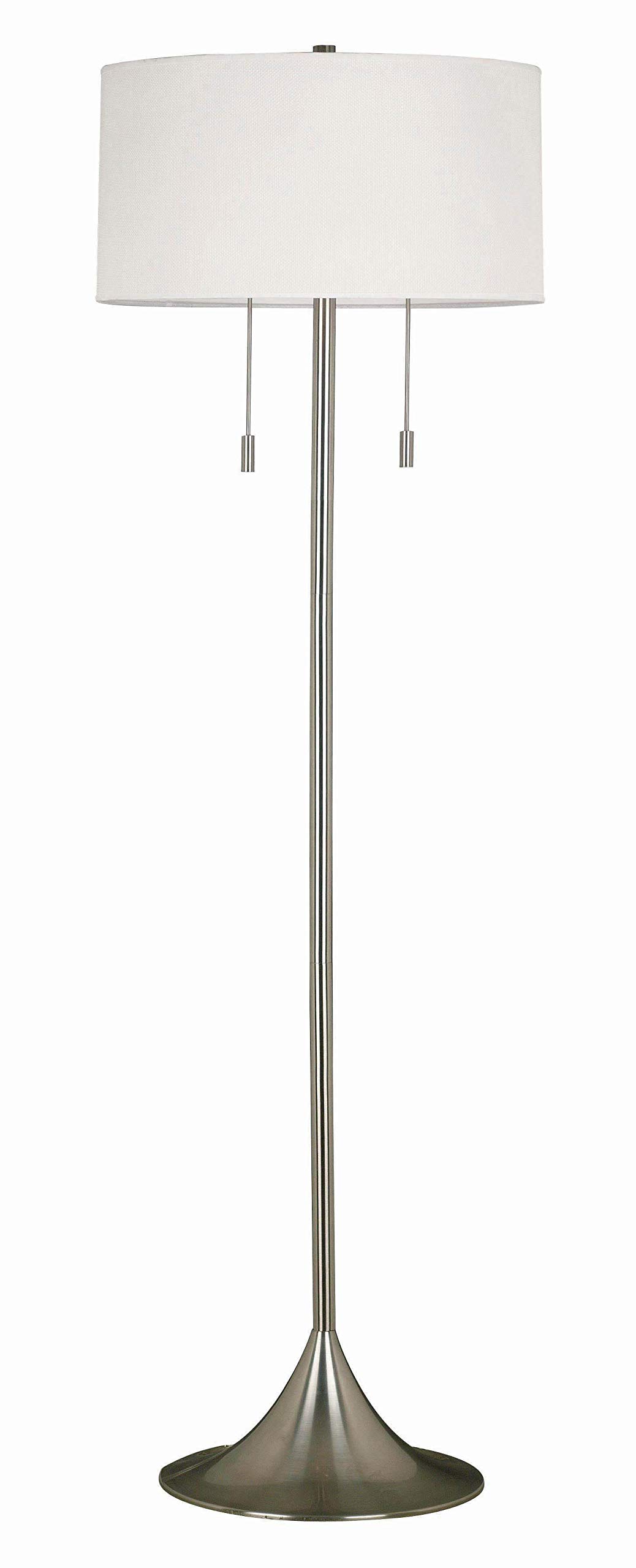Kenroy Home 21405BS Stowe Floor Lamp with Brushed Steel Finish, Modern Style, 61" Height, 19" Width, 19" Depth