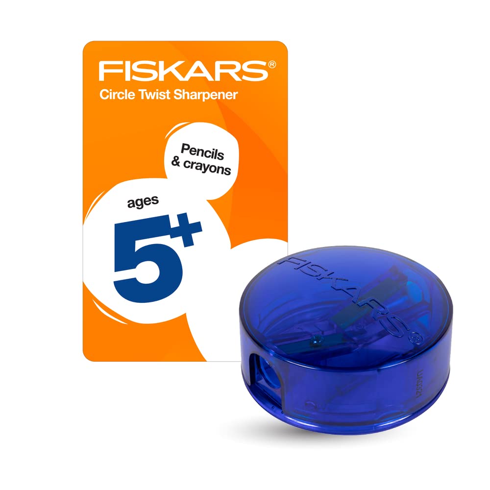 Fiskars 12-95854J Back to School Supplies Deluxe Double Pencil Sharpener, Color Received May Vary