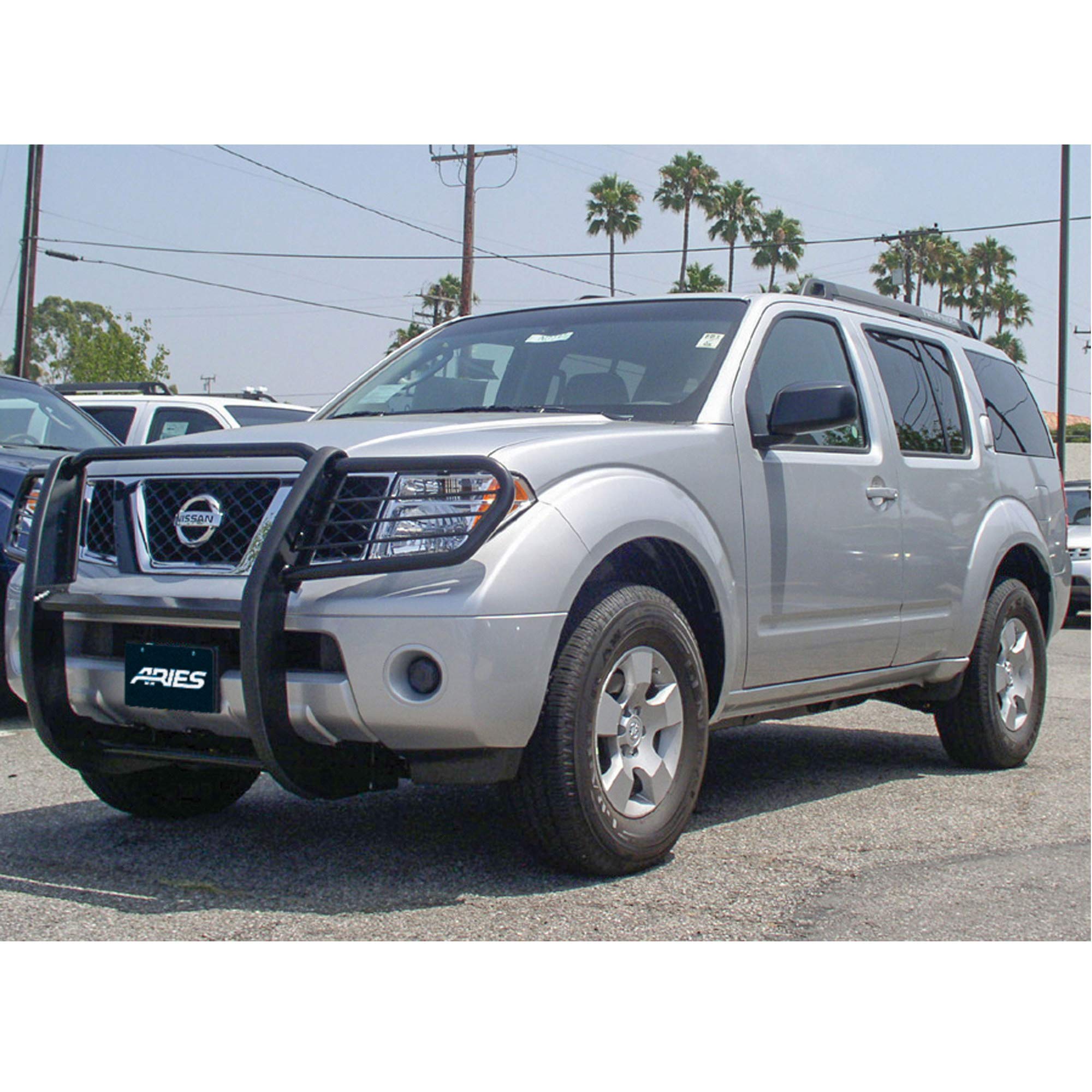 ARIES 9047 1-1/2-Inch Black Steel Grille Guard, No-Drill, Select Nissan Frontier, Pathfinder