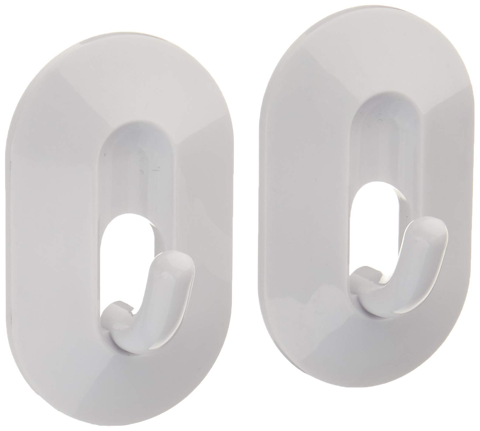 Spectrum Diversified Wall Mounted Magnetic Classic Hook for Fridge Hanging Keys Rings and More Storage, 2 Pack, White