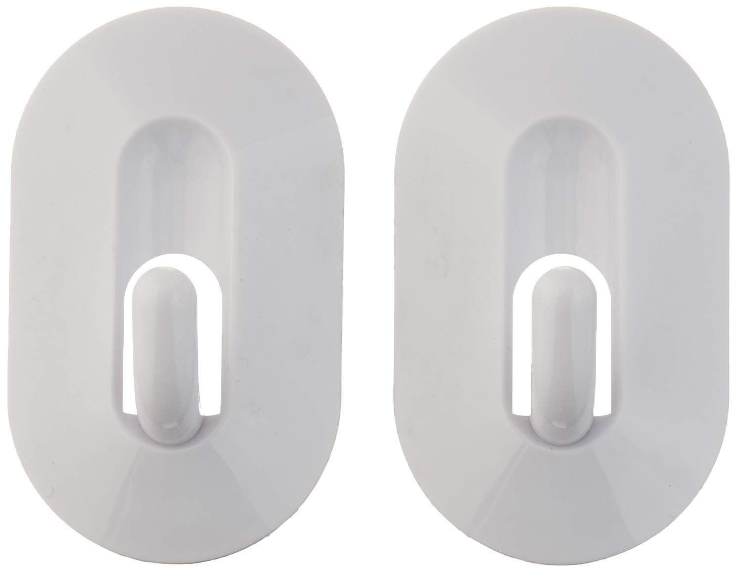 Spectrum Diversified Wall Mounted Magnetic Classic Hook for Fridge Hanging Keys Rings and More Storage, 2 Pack, White