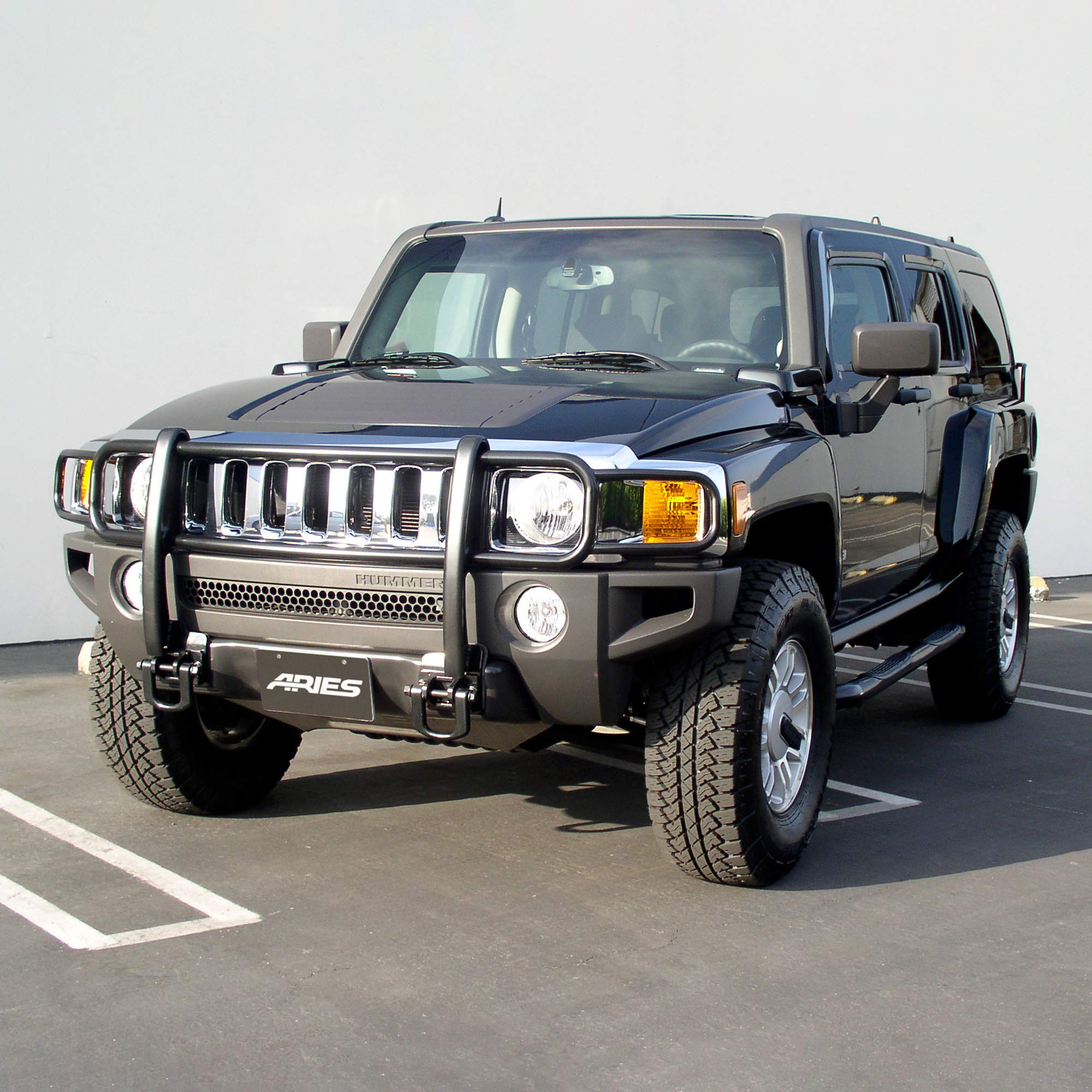 ARIES 4078 Black Steel Grille Guard, No-Drill, Select Hummer H3, H3T
