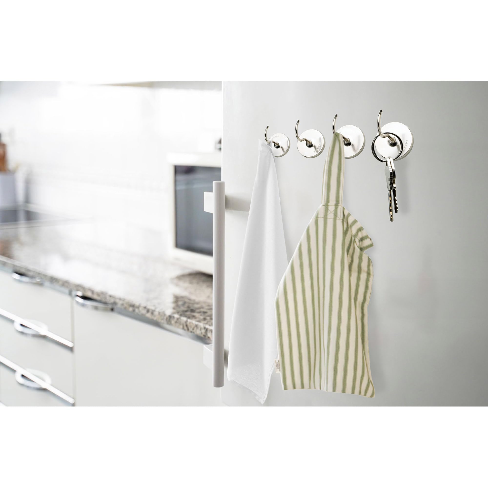 HIC Kitchen HIC Strong Magnetic Hanger Hooks, Heavy Duty Steel with Bright Chrome Finish, 1.25 x 1.5-Inches, Set of 4