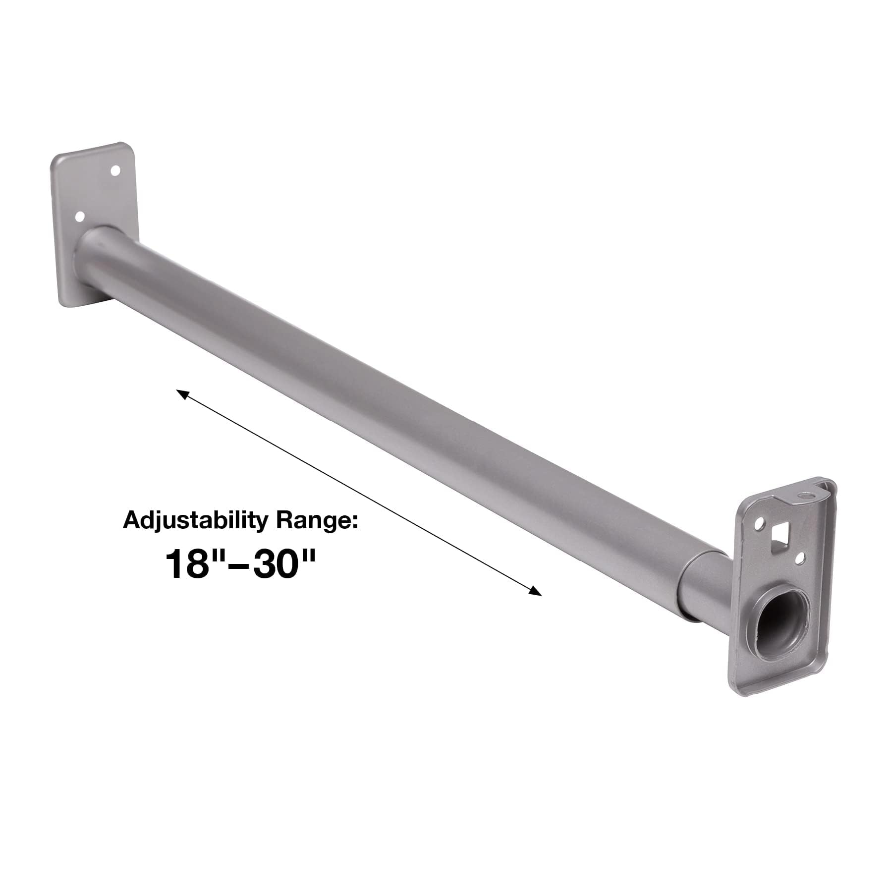 Closet Pro HD RP0022-18/30 Adjustable Closet Rod, 18-Inch to 30-Inch, Platinum