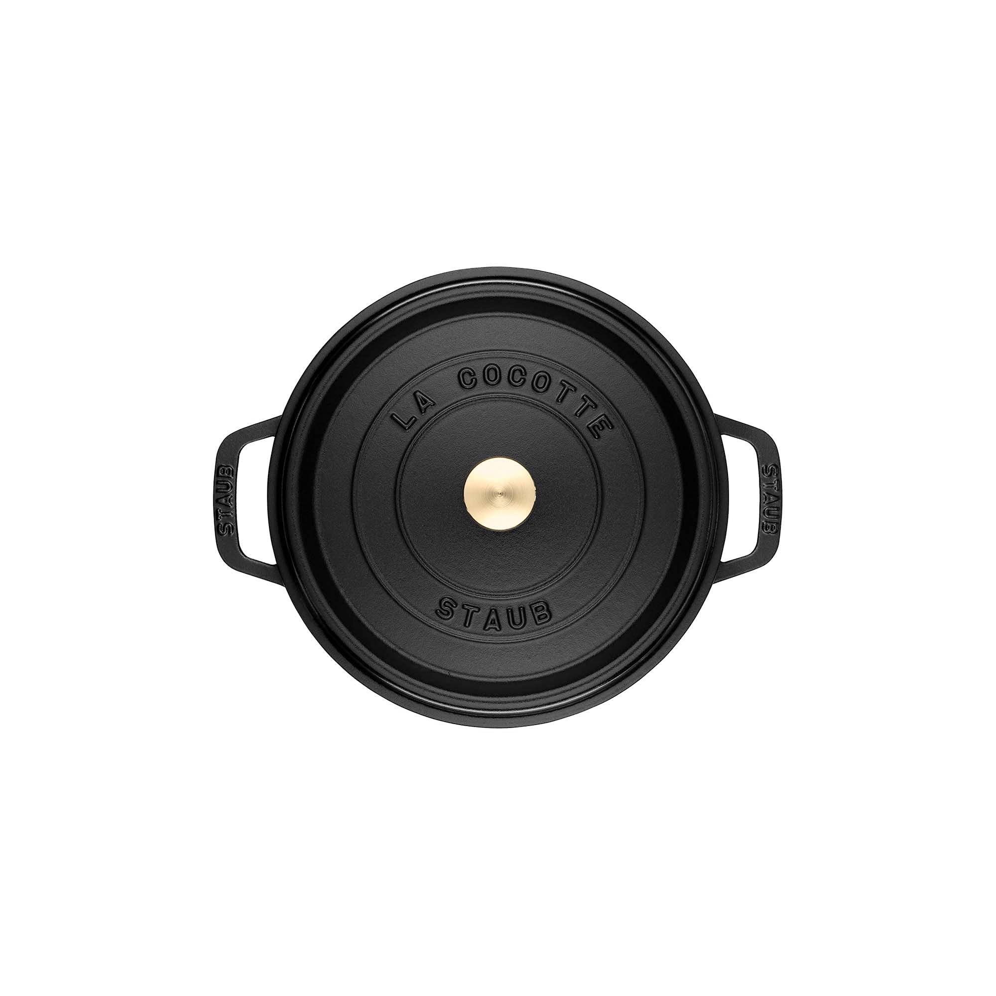 Staub Cast Iron 9-qt Round Cocotte - Black Matte, Made in France