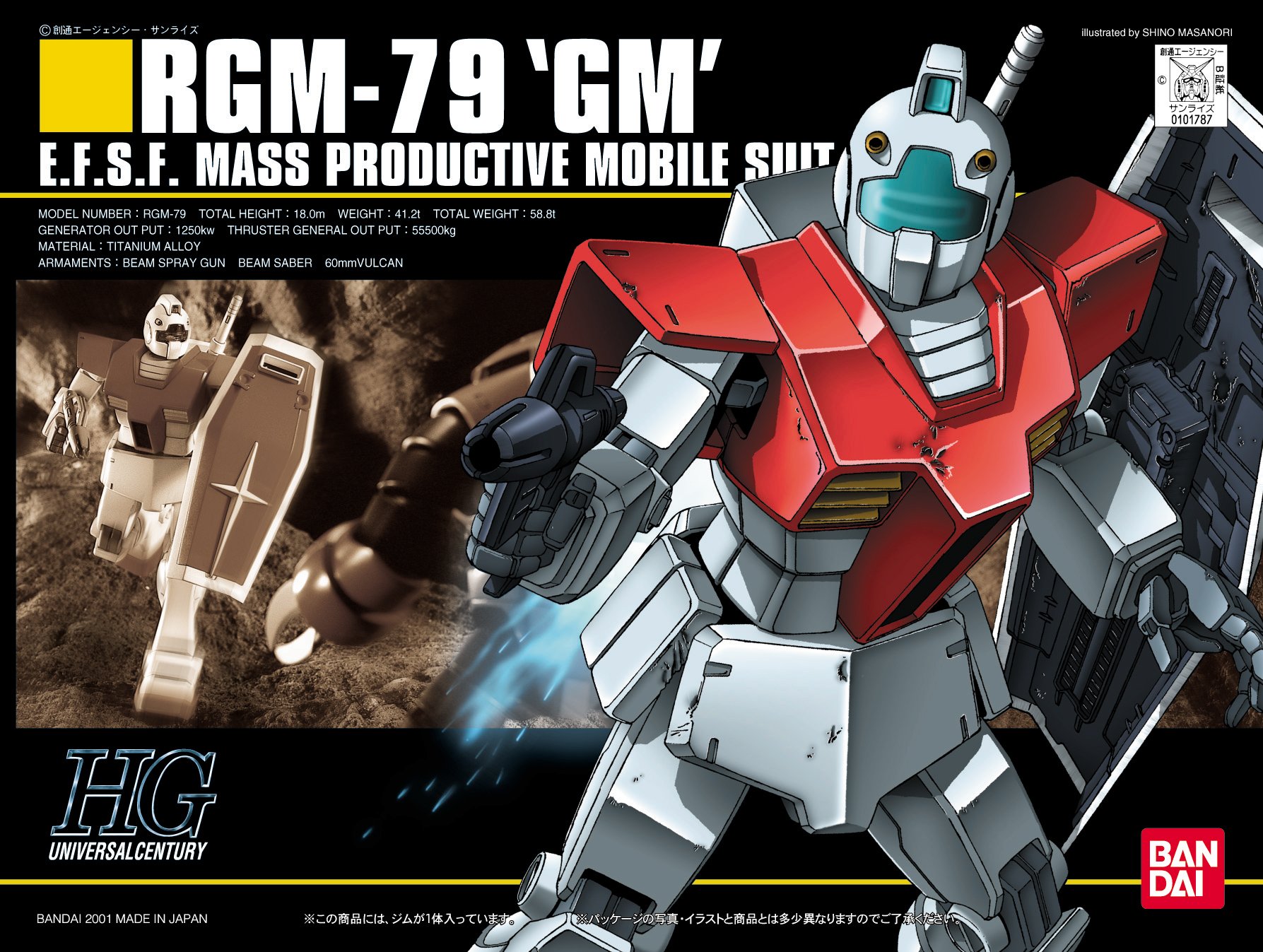 Bandai Hobby HGUC 1/144 #20 RGM-79 GM "Mobile Suit Gundam" Model Kit