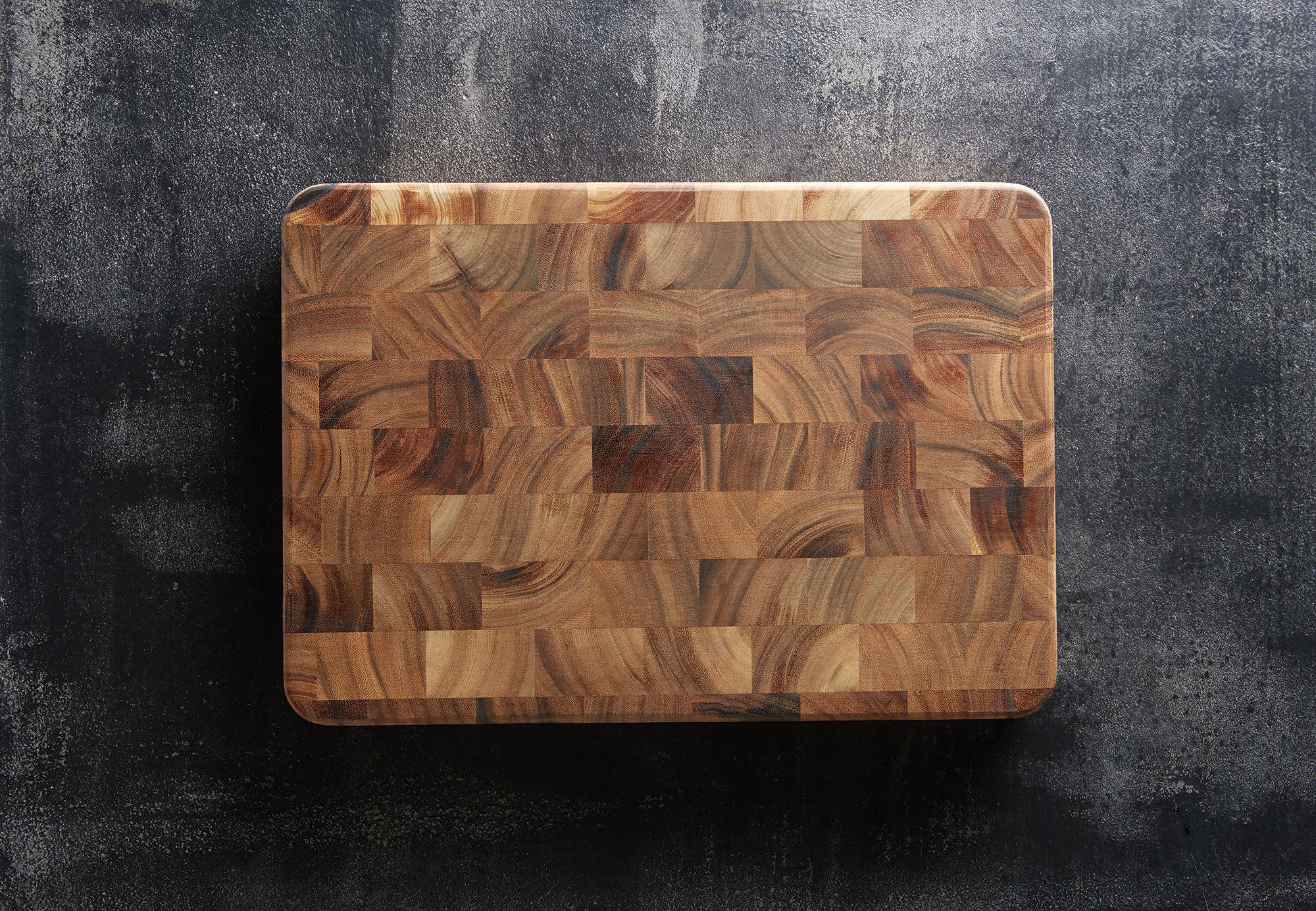 Ironwood Gourmet Large End Grain Prep Station Acacia Wood Cutting Board, 14 x 20-Inch, Brown